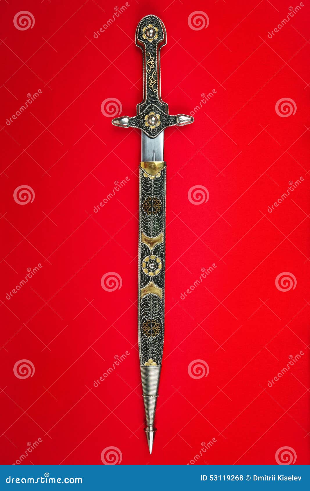 Inlaid antique dagger stock photo. Image of sword, steel - 53119268