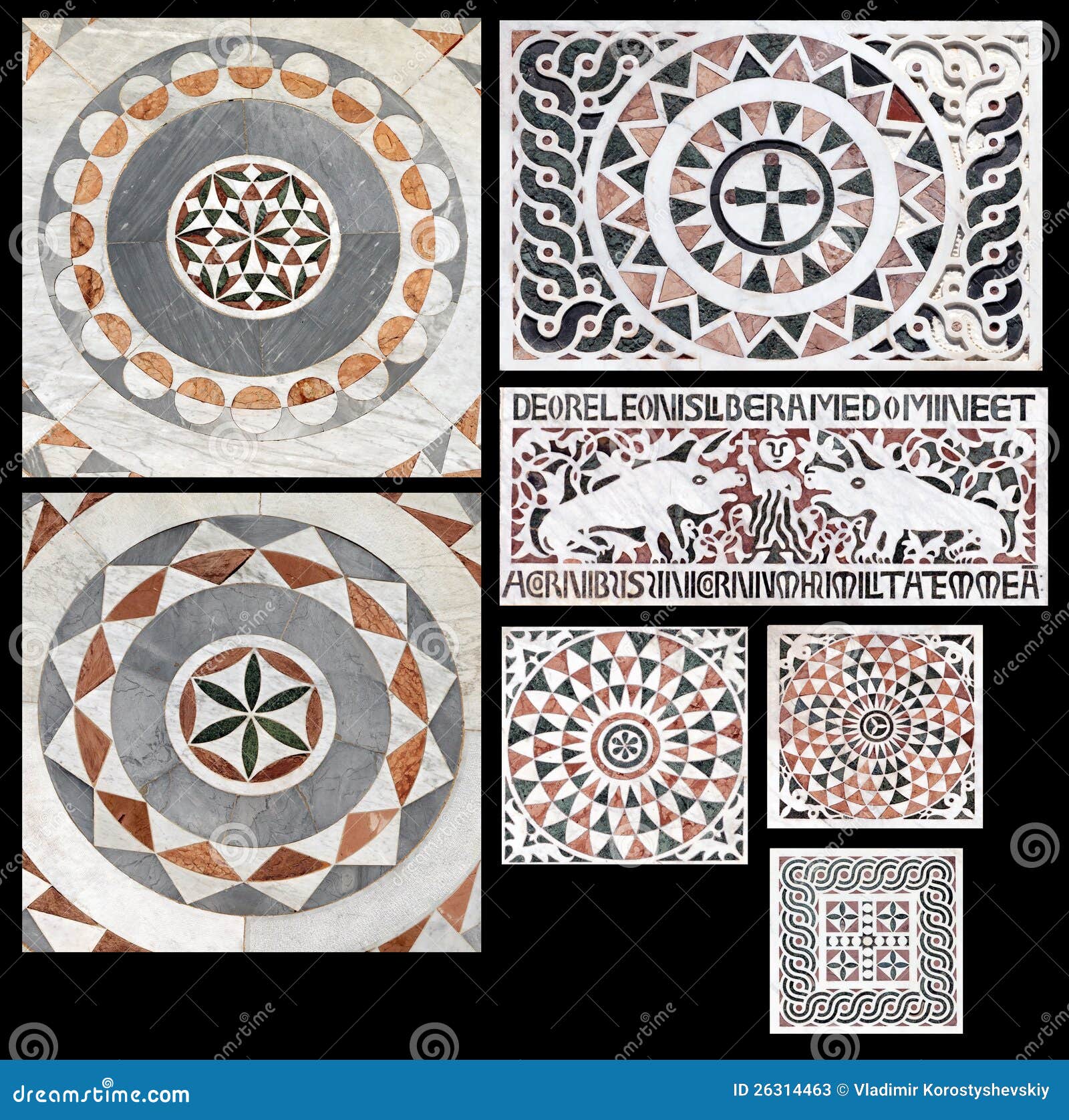 Inlaid Marble Gothic Ornaments Stock Image - Image of shape ...