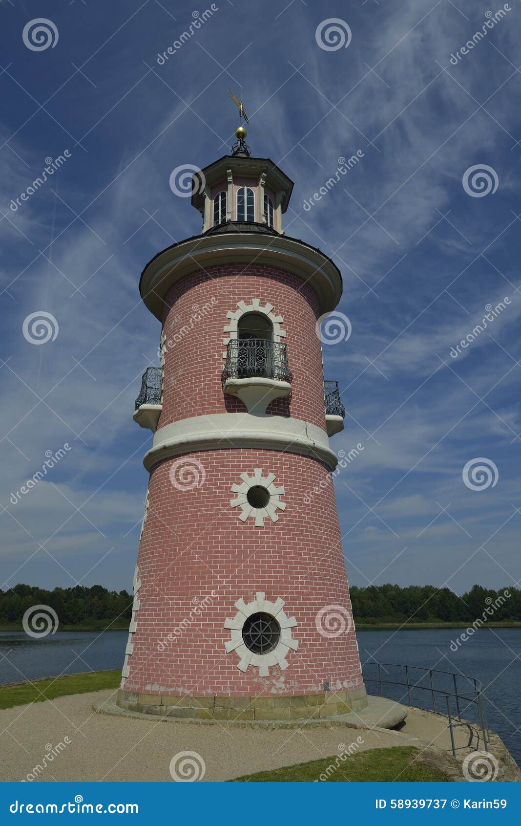 Inland lighthouse stock image. Image of great, summer - 58939737