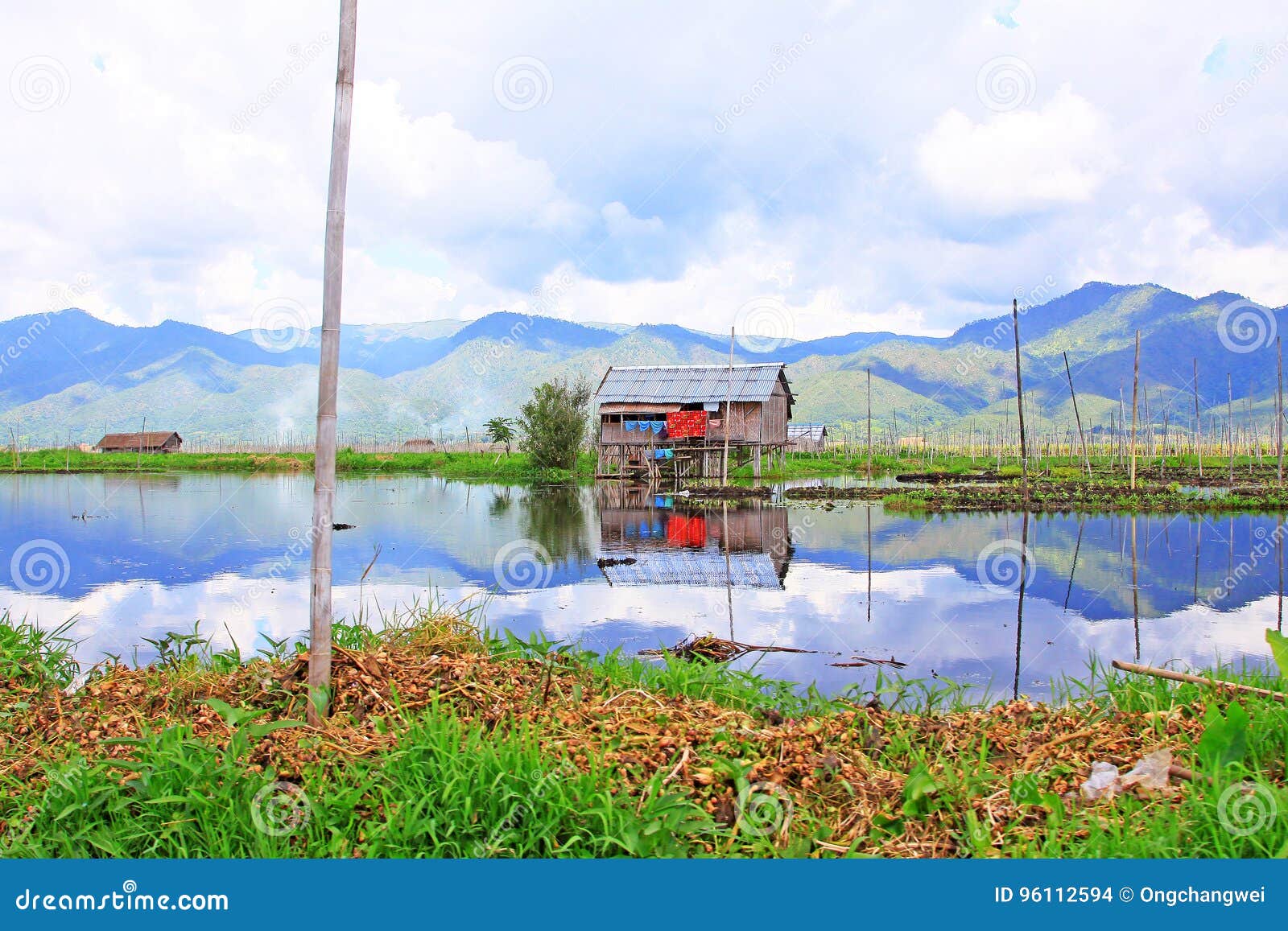Inle Lake Floating Farm, Myanmar Stock Photo - Image of fields ...
