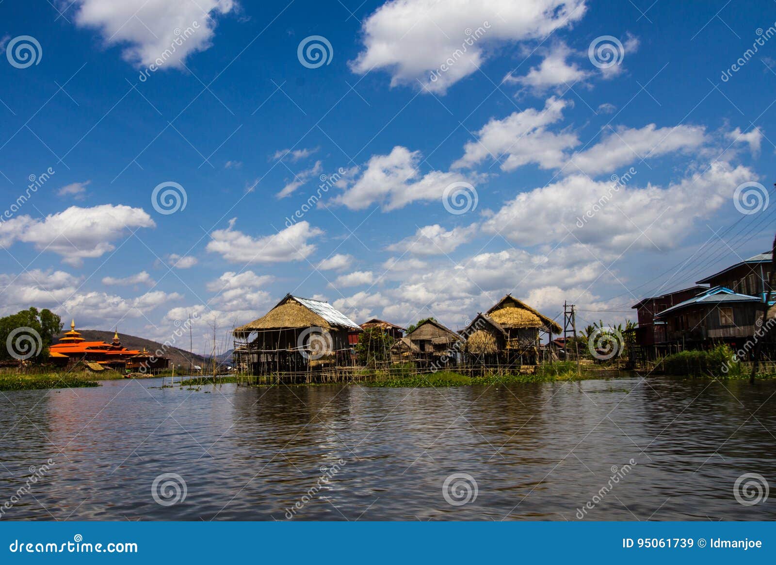 Inle lake house style stock image. Image of green, east - 95061739