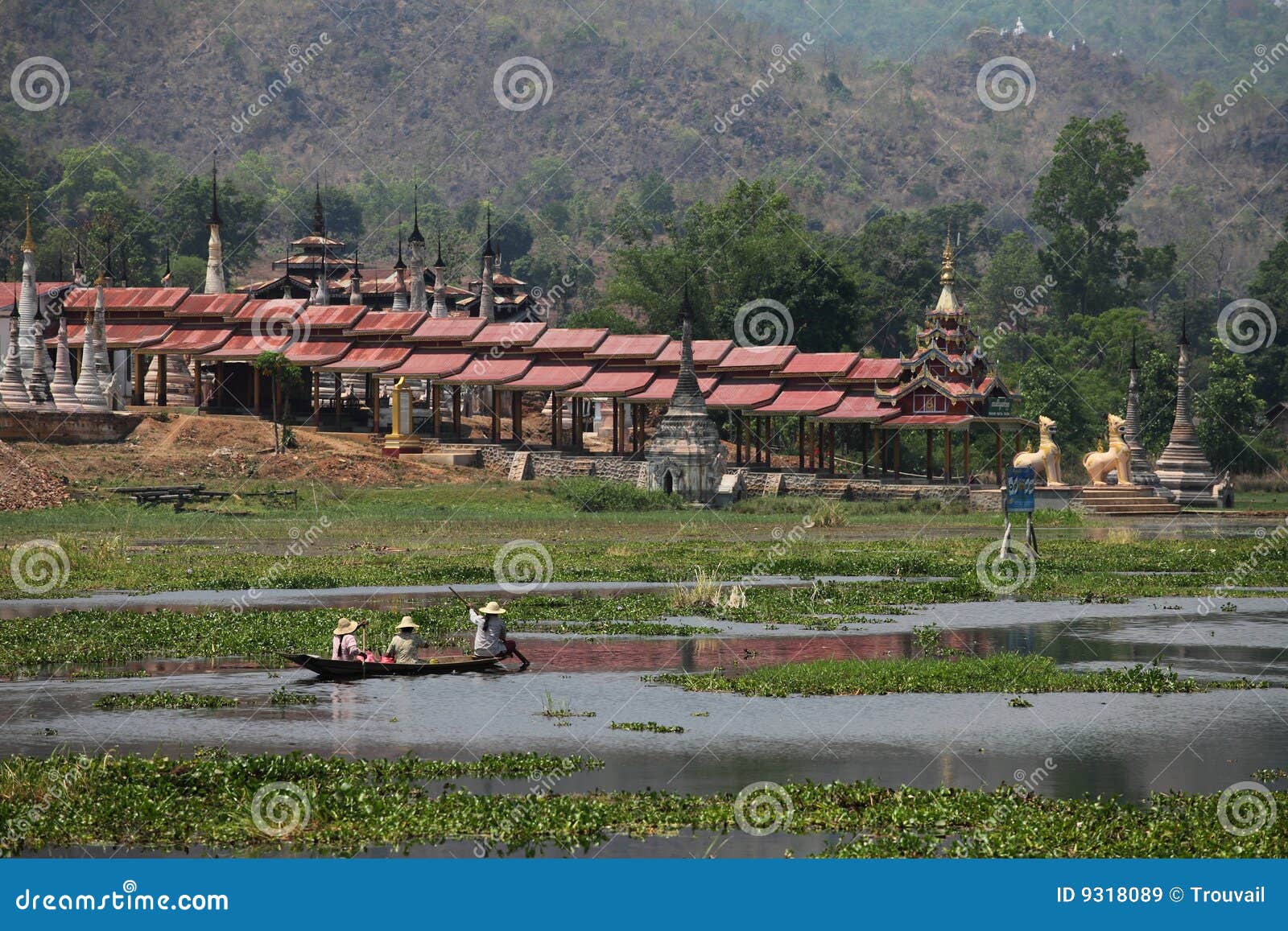 Inle Lake temple, Myanmar stock image. Image of travel - 9318089