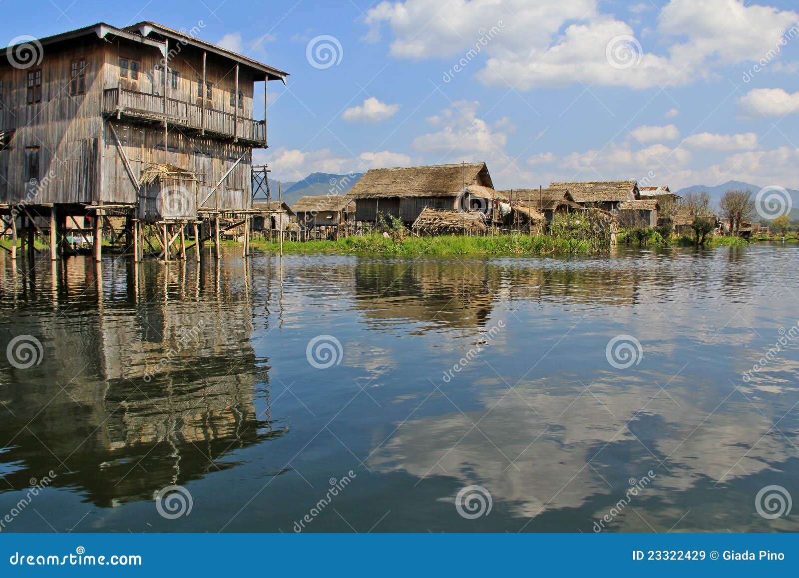 Inle Lake view stock image. Image of clouds, view, water - 23322429