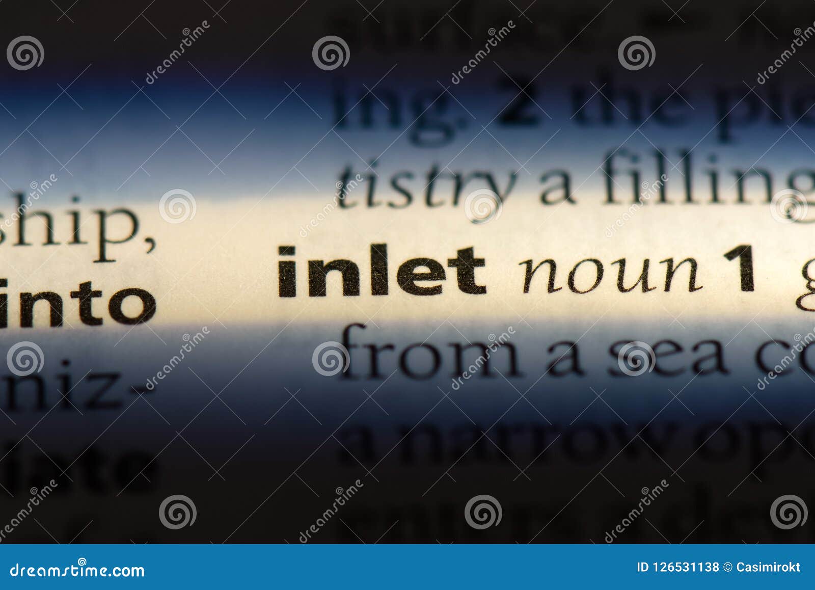 Inlet stock photo. Image of writing, macro, english - 126531138