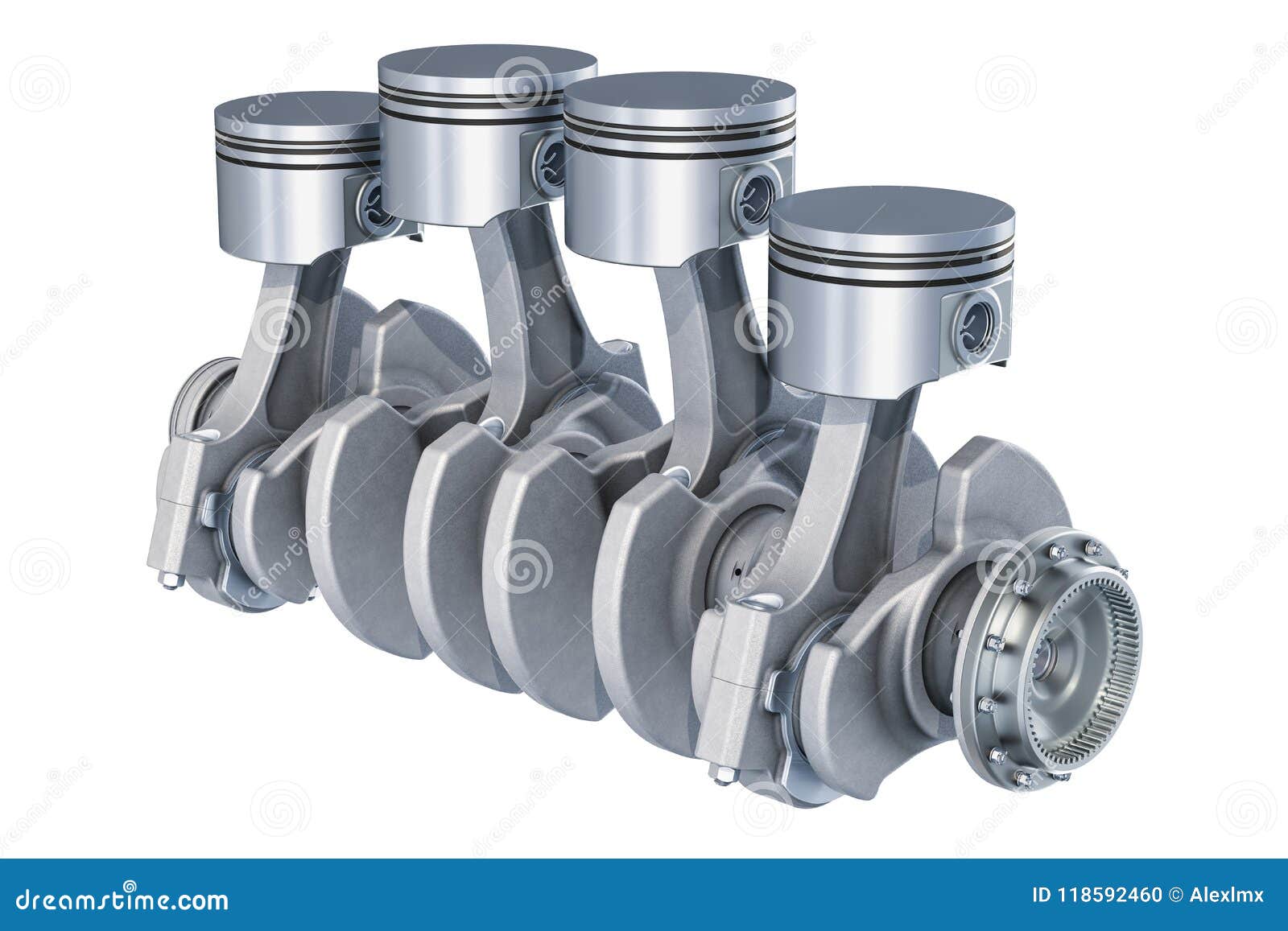 Inline-four Engine, 3D Rendering Stock Illustration - Illustration of ...