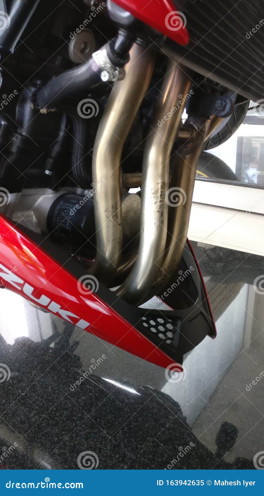 Inline Four Cylinders Motorcycle Engine. Stock Photography ...