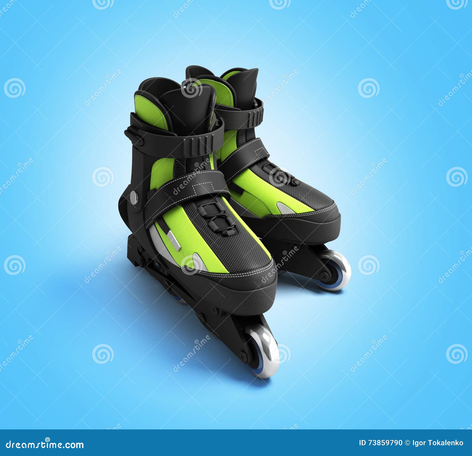 Inline Rollers Skates 3d Render on Gradient Backgrownd Stock ...