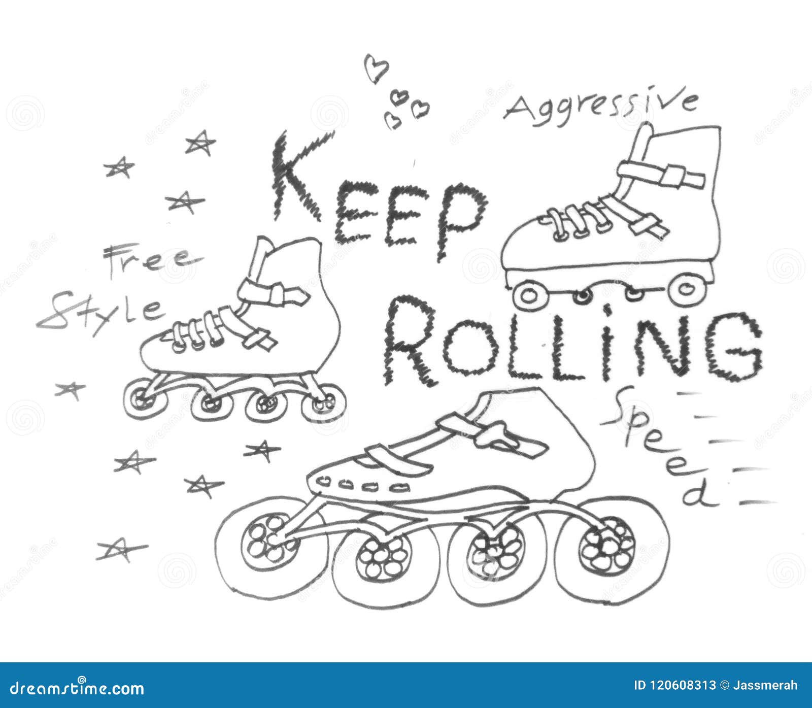 Inline Skate, 3 Variant Models Stock Vector - Illustration of outline ...