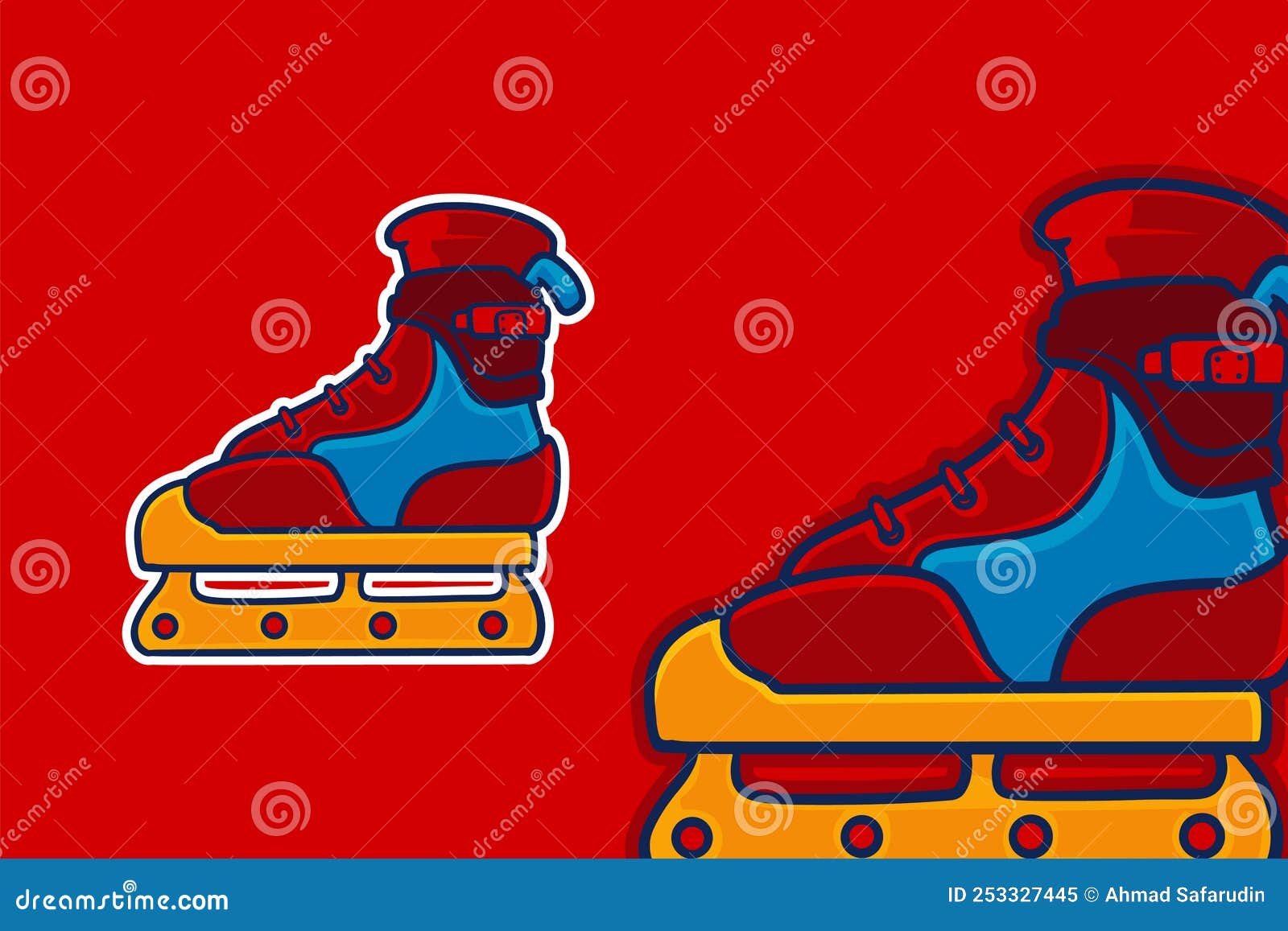 Inline Skate Vector Illustration Cartoon Style Stock Illustration ...