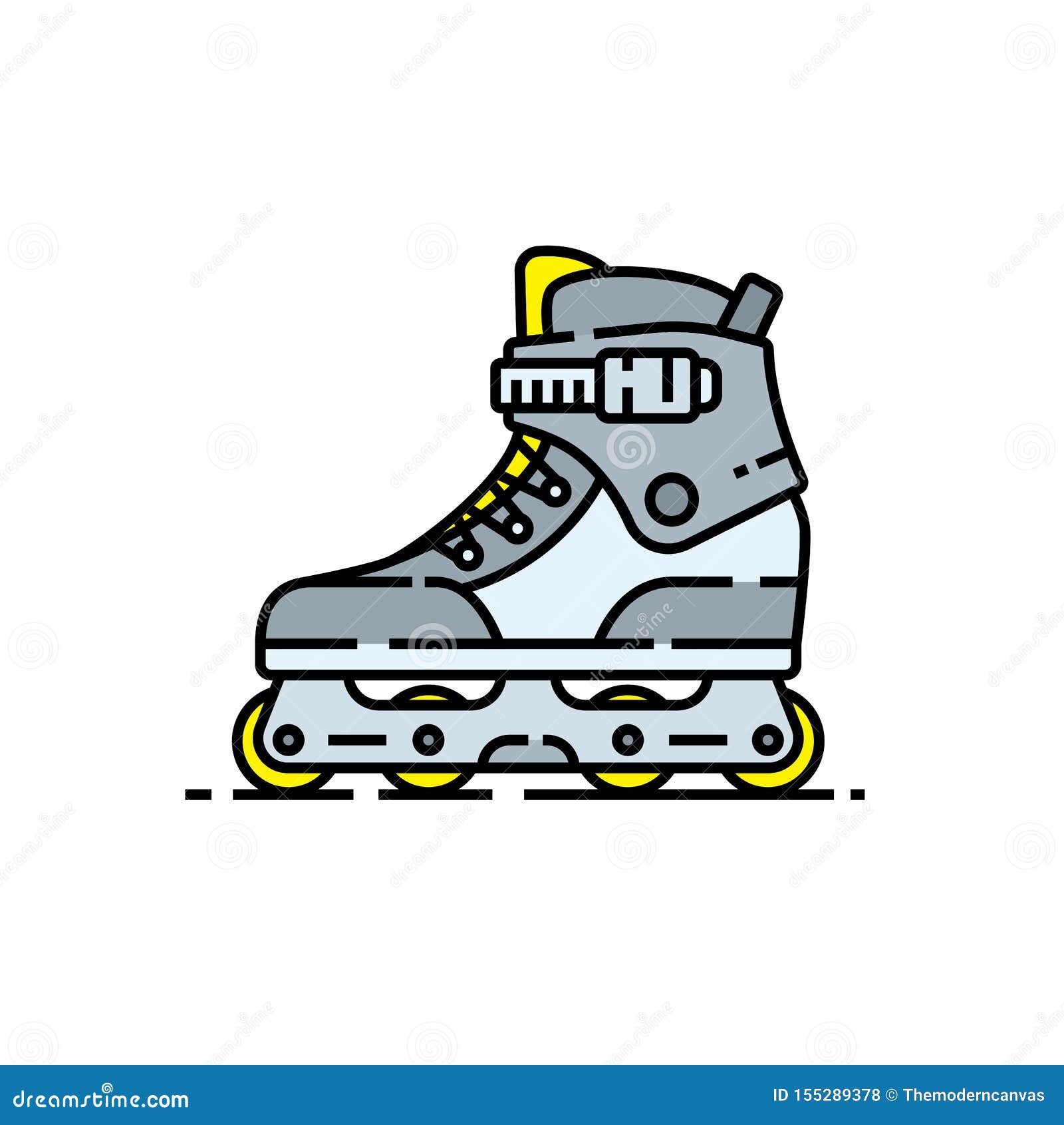 Inline skates line icon stock vector. Illustration of outline - 155289378