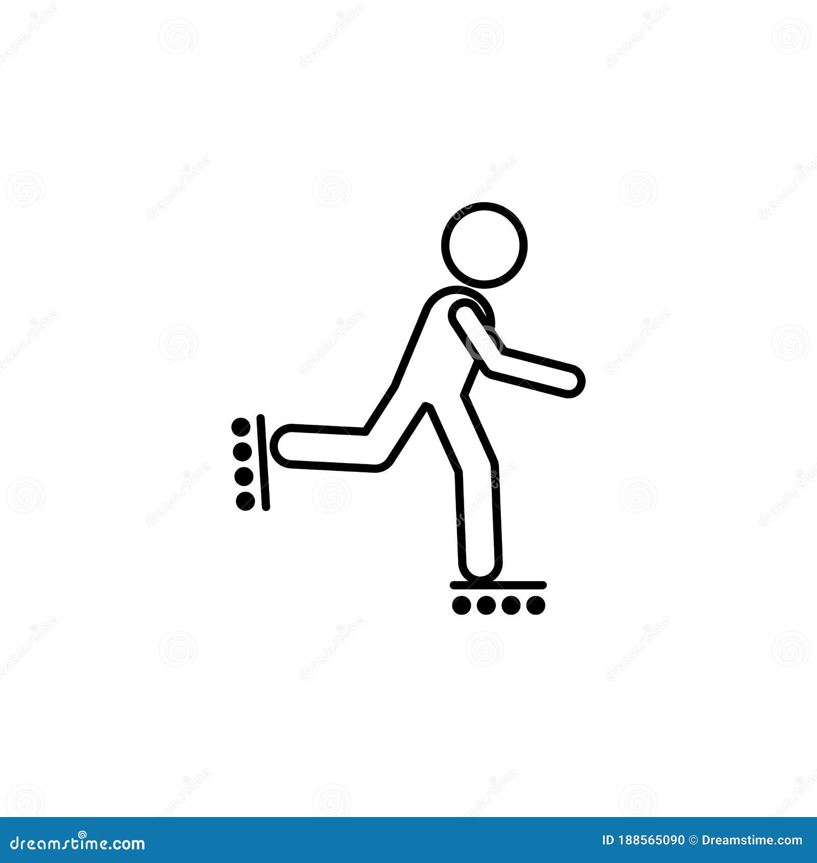 Inline Skating Word With Silhouette Cutout Cartoon Vector ...