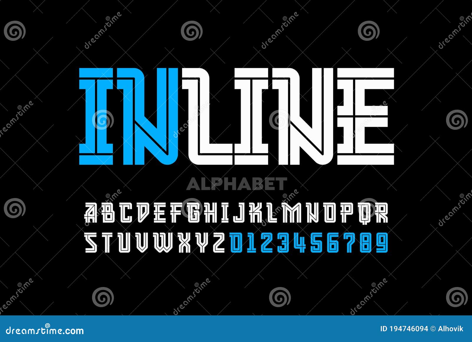 Inline Style Font Vector Illustration | CartoonDealer.com #194746138