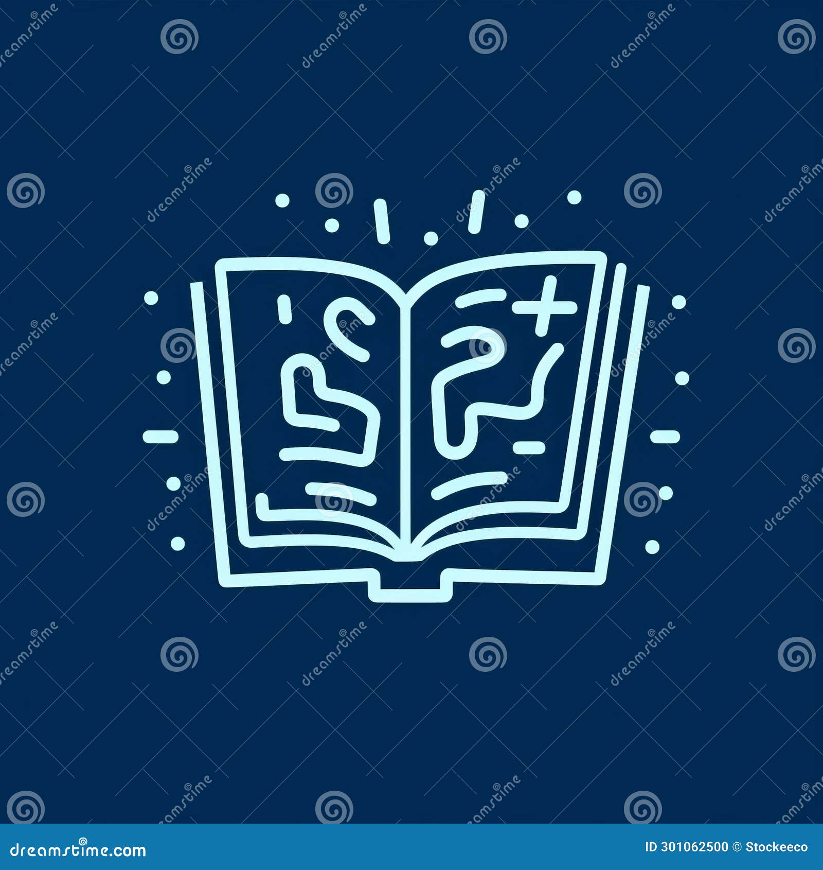 Playful Visual Puzzles: an Open Book with Blue Lines Stock Illustration ...