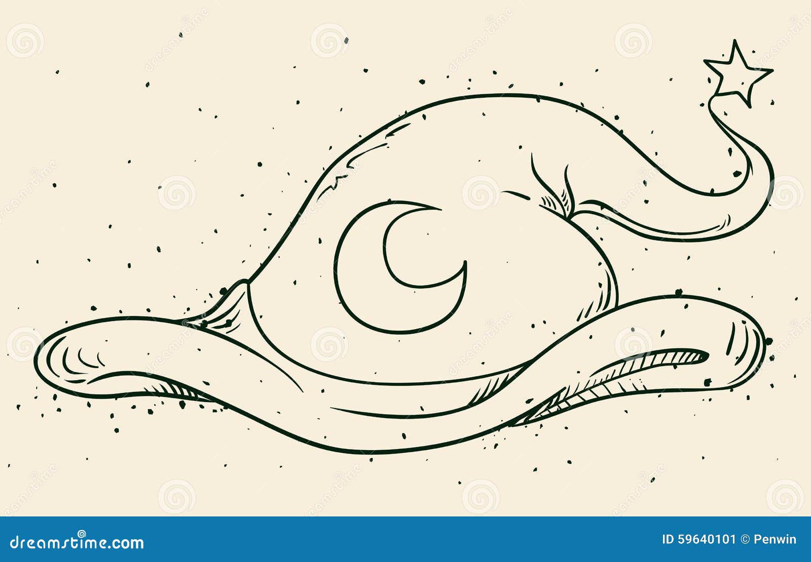 Inline Wizard Hat with Moon Stock Vector - Illustration of holiday ... Inline Wizard Hat with Moon Stock Vector - Illustration of holiday ...