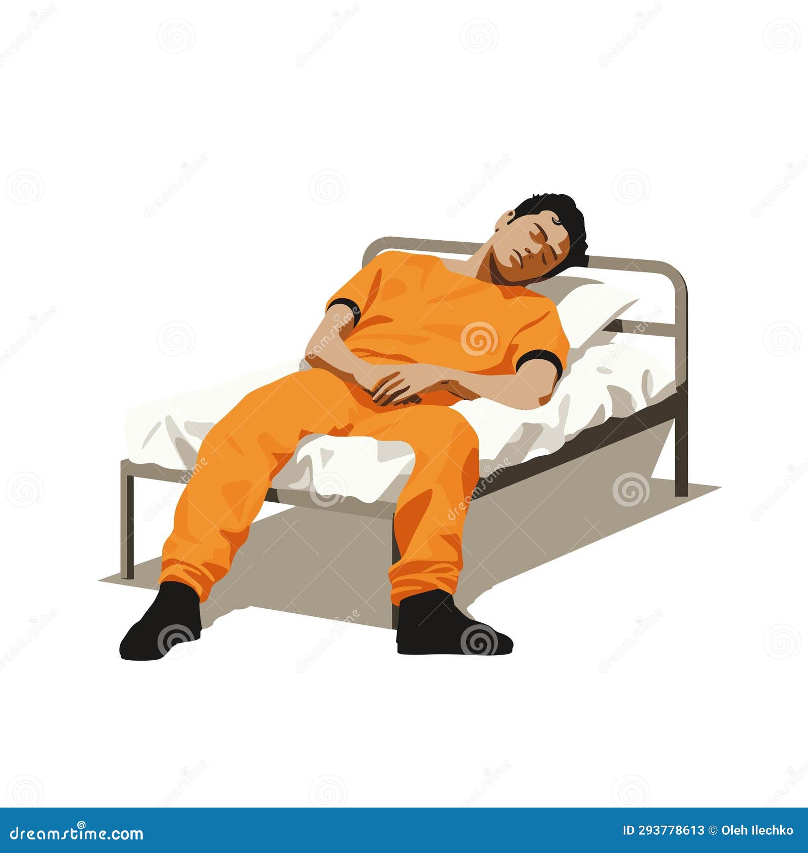 Inmate Sleeping Vector Flat Minimalistic Isolated Illustration Stock ...