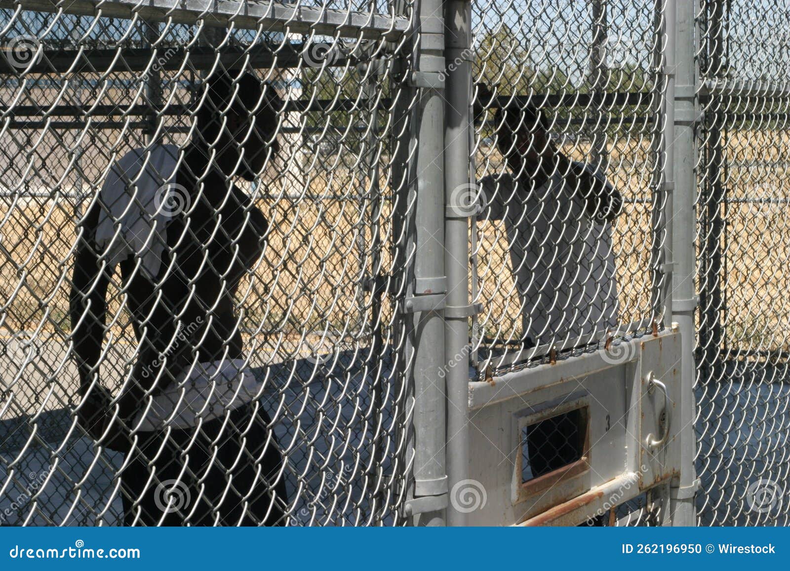 Inmates in Recreational Cage Editorial Image - Image of youth, cages ...