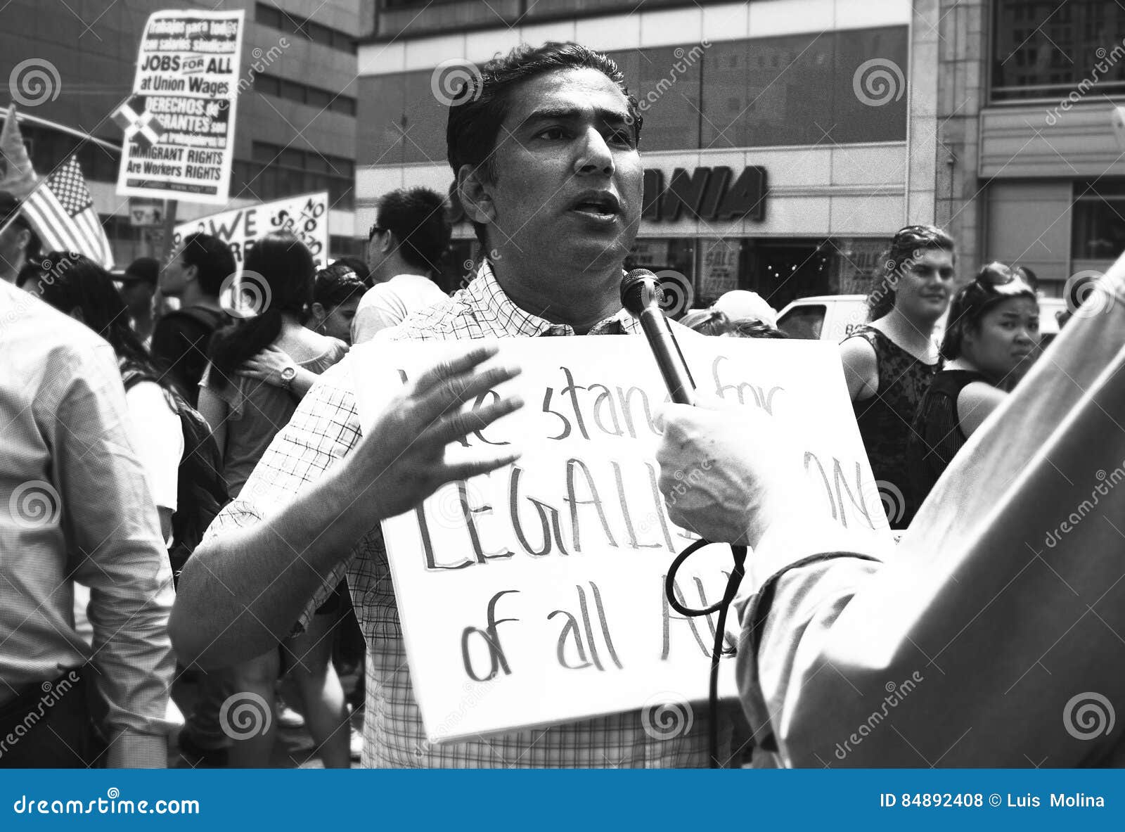 An Inmigrant Being Interviewed by the Media Editorial Stock Photo ...