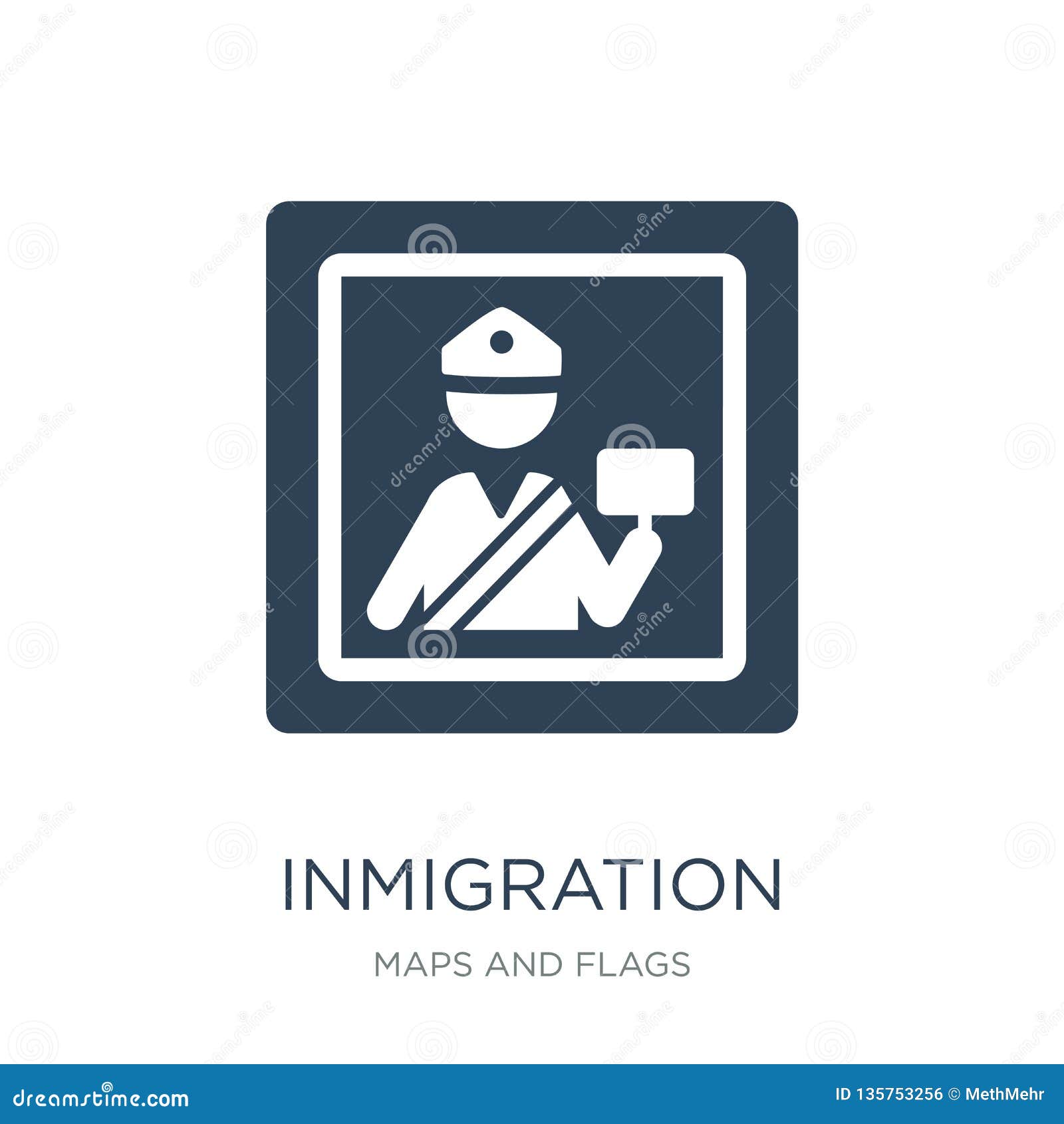 Inmigration Check Point Vector Icon On White Background. Flat Vector ...
