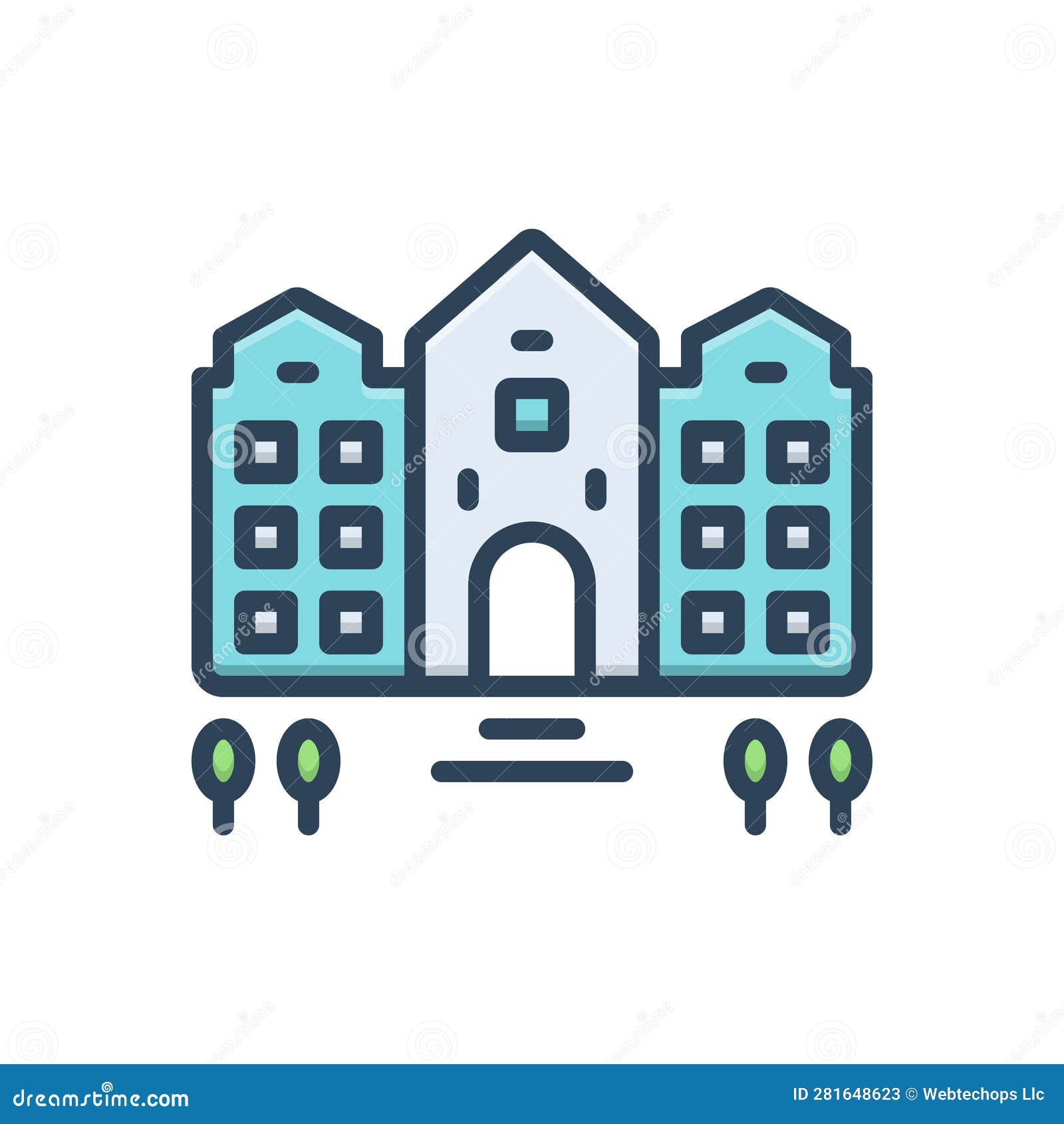Color Illustration Icon for Inn, Urban and Building Stock Illustration ...