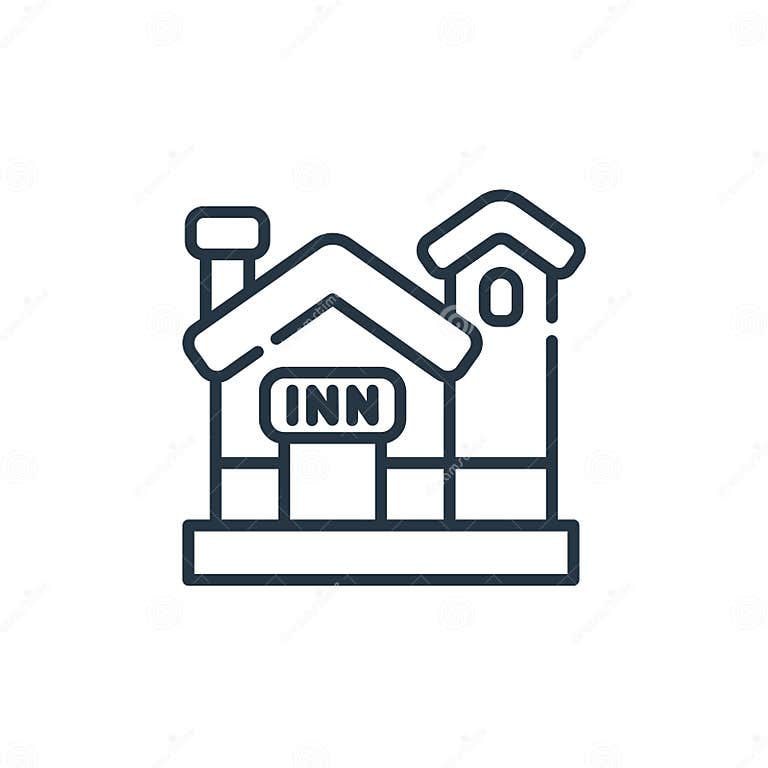 Inn Icon Vector from Videogame Elements Concept. Thin Line Illustration ...