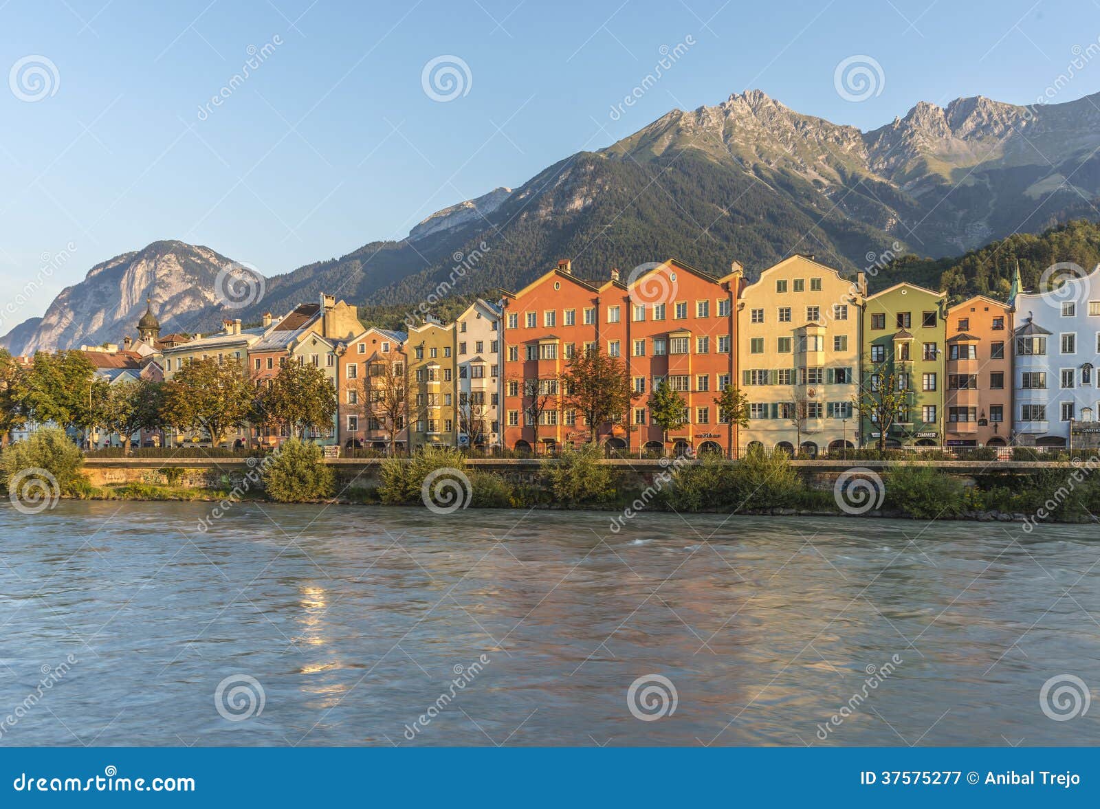 Inn River on Its Way through Innsbruck, Austria. Editorial Photography ...
