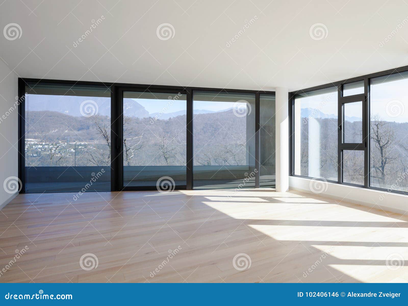 Innenraum Eines Modernen Hauses, Gerade Ein Raum Leer Stockfoto - Bild ...