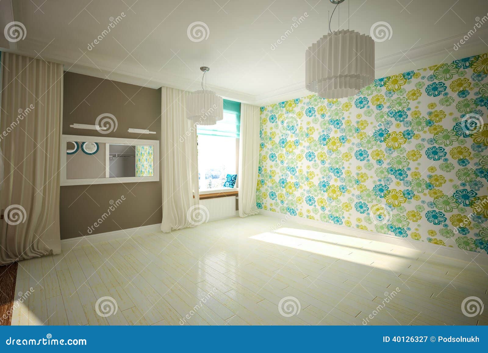 Innenraum Leer in Der Modernen Art Stockbild - Bild von beige ...