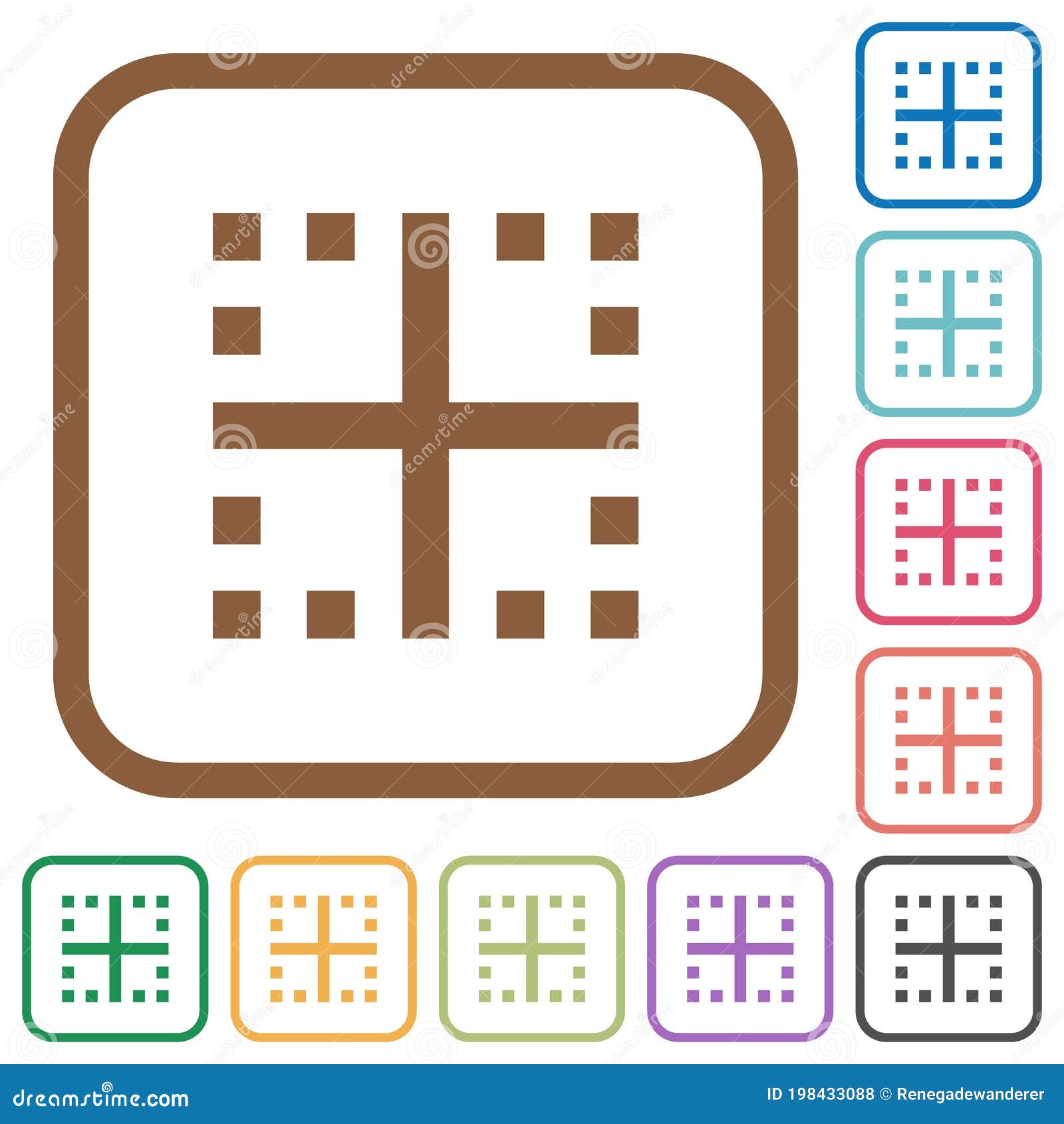 Inner borders simple icons stock vector. Illustration of editing ...