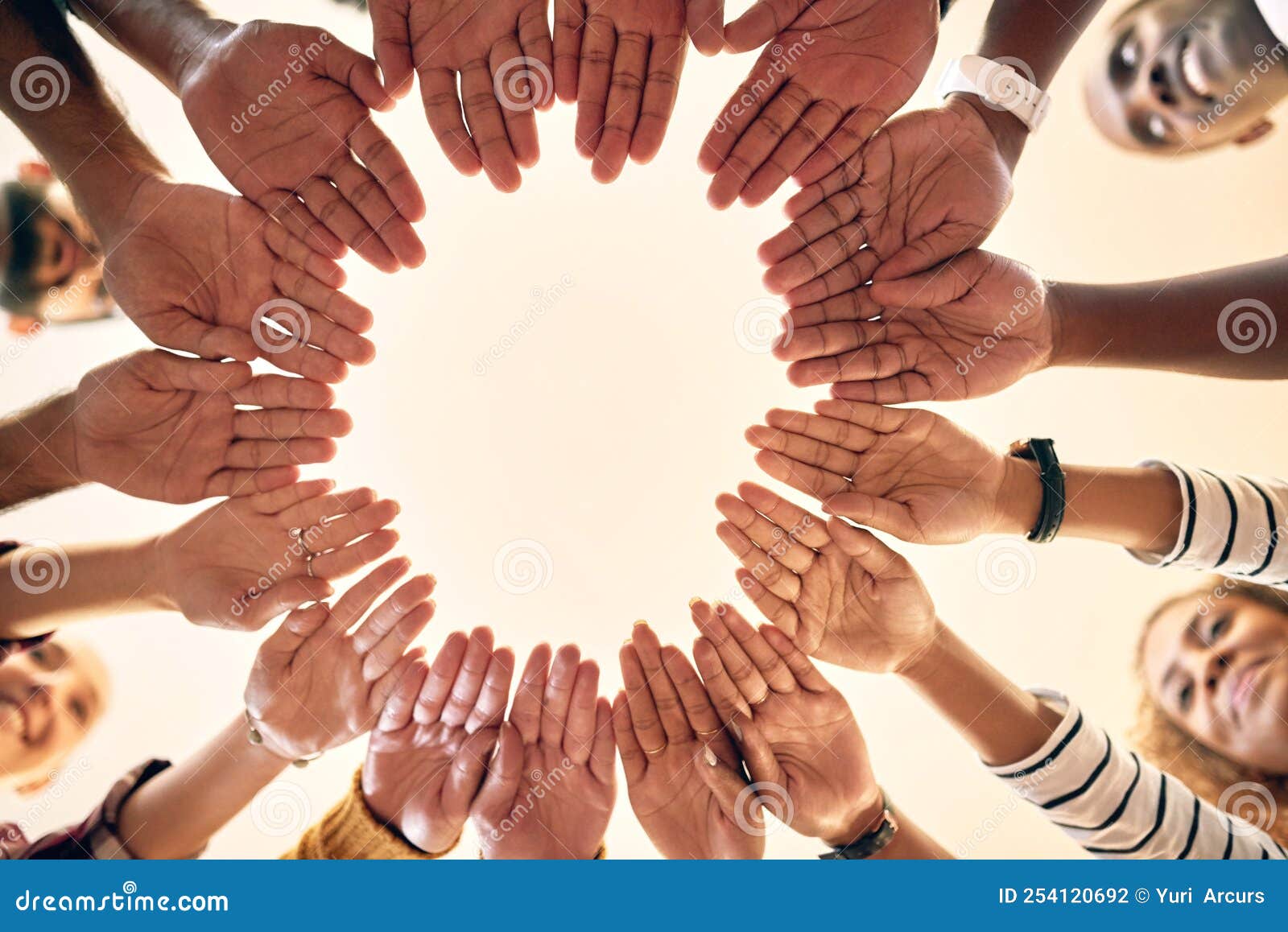 This Inner Circle is for Everyone. Low Angle Shot of a Group of People ...
