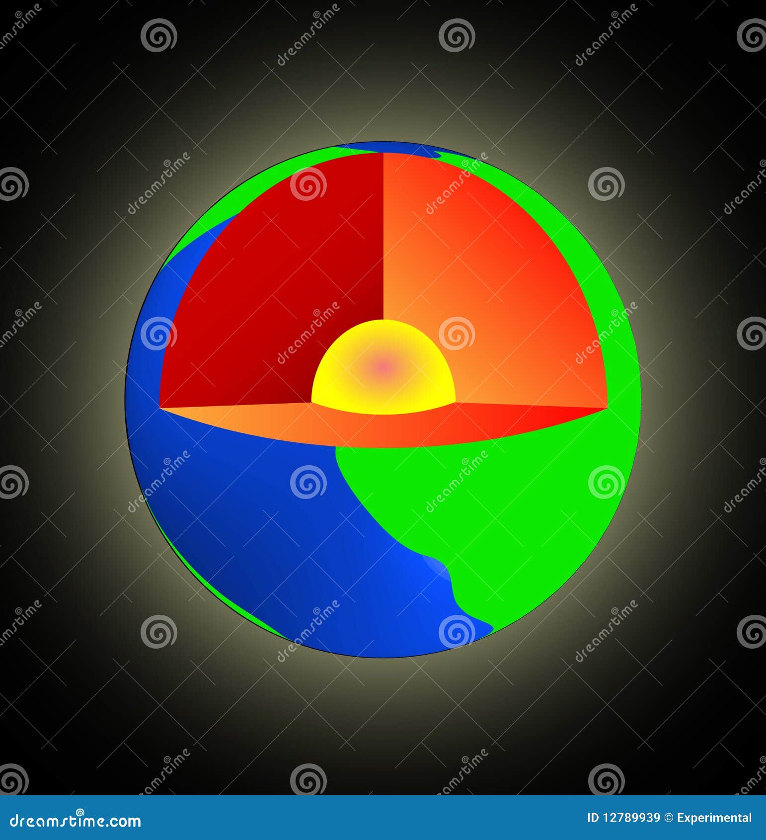 The Inner Core, Interior of the Earth Stock Vector - Illustration of ...