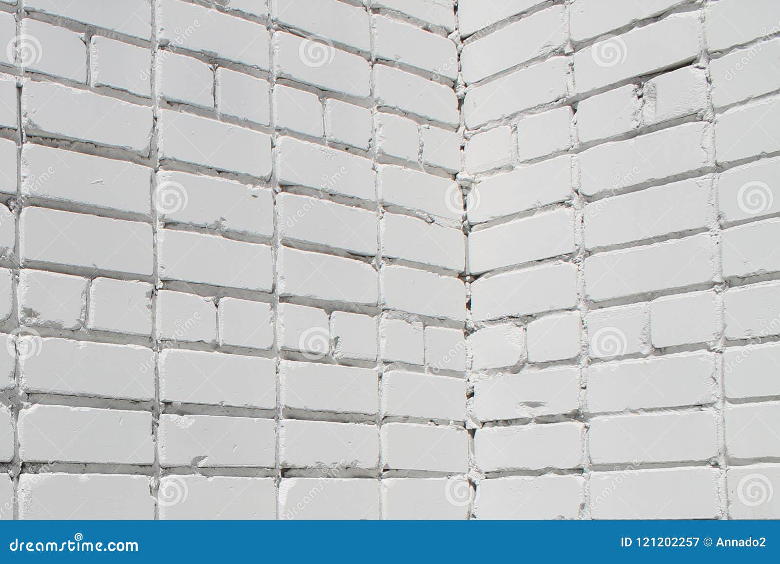 Inner Corner of White Brick Wall Stock Image - Image of interior ...