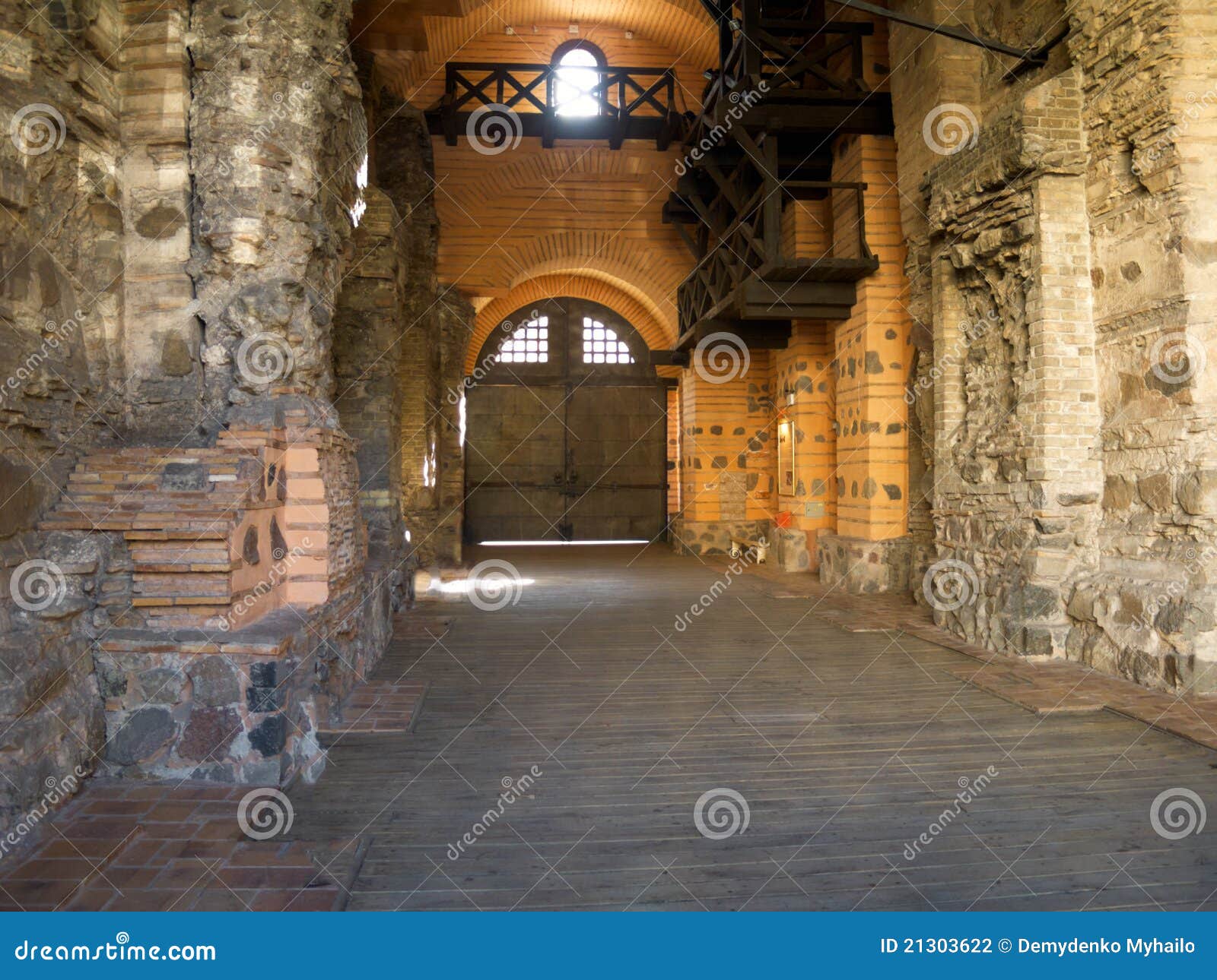 Inner Courtyard in an Ancient Castle. Stock Photo - Image of corridor ...