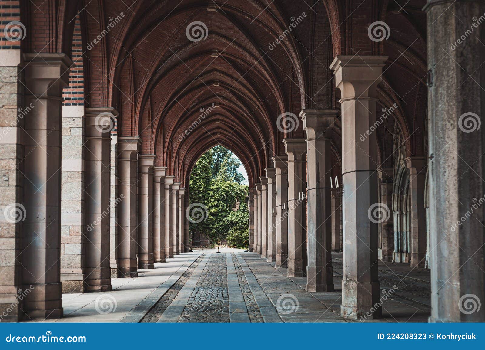 Inner Courtyard Of The Castle, Architecture With Columns And Arches ...