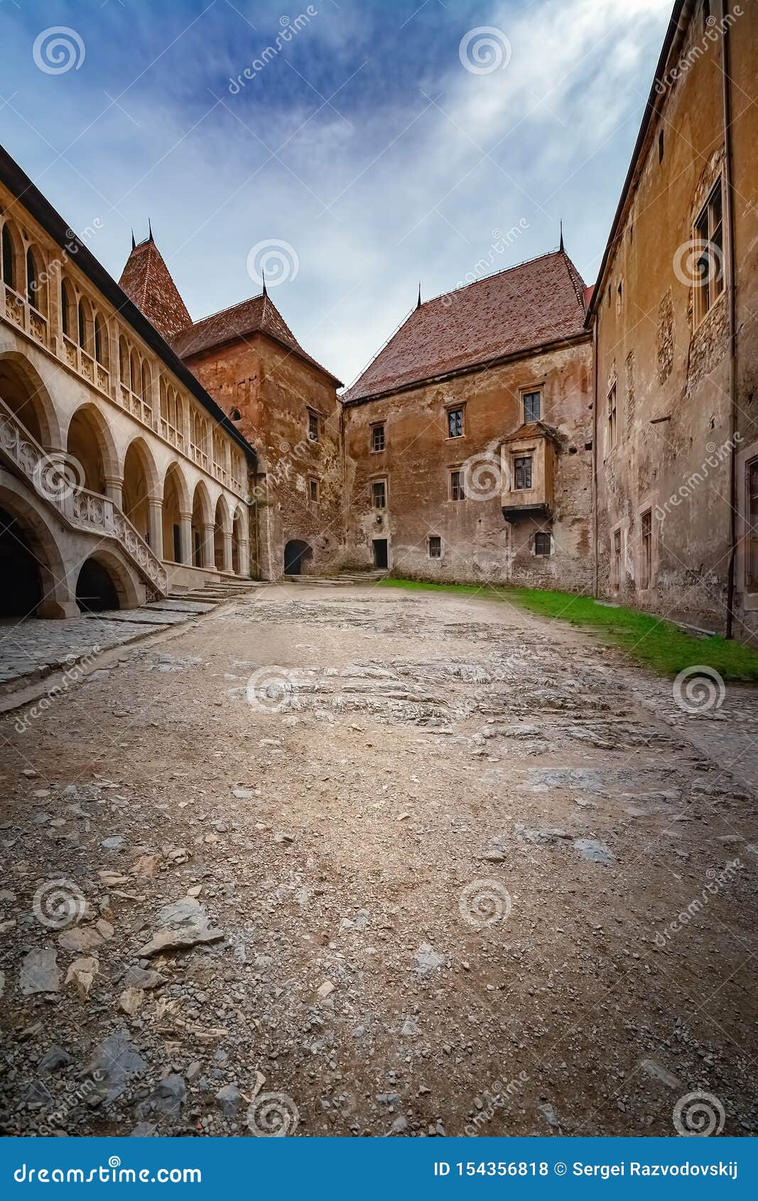 Inner Courtyard of the Castle Stock Photo - Image of destinations ...