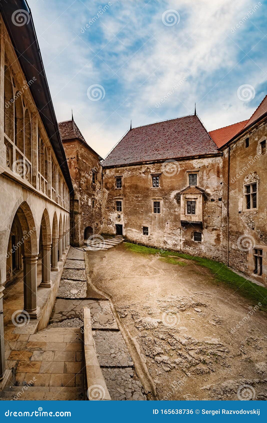 Inner Courtyard of the Castle Stock Photo - Image of historic ...