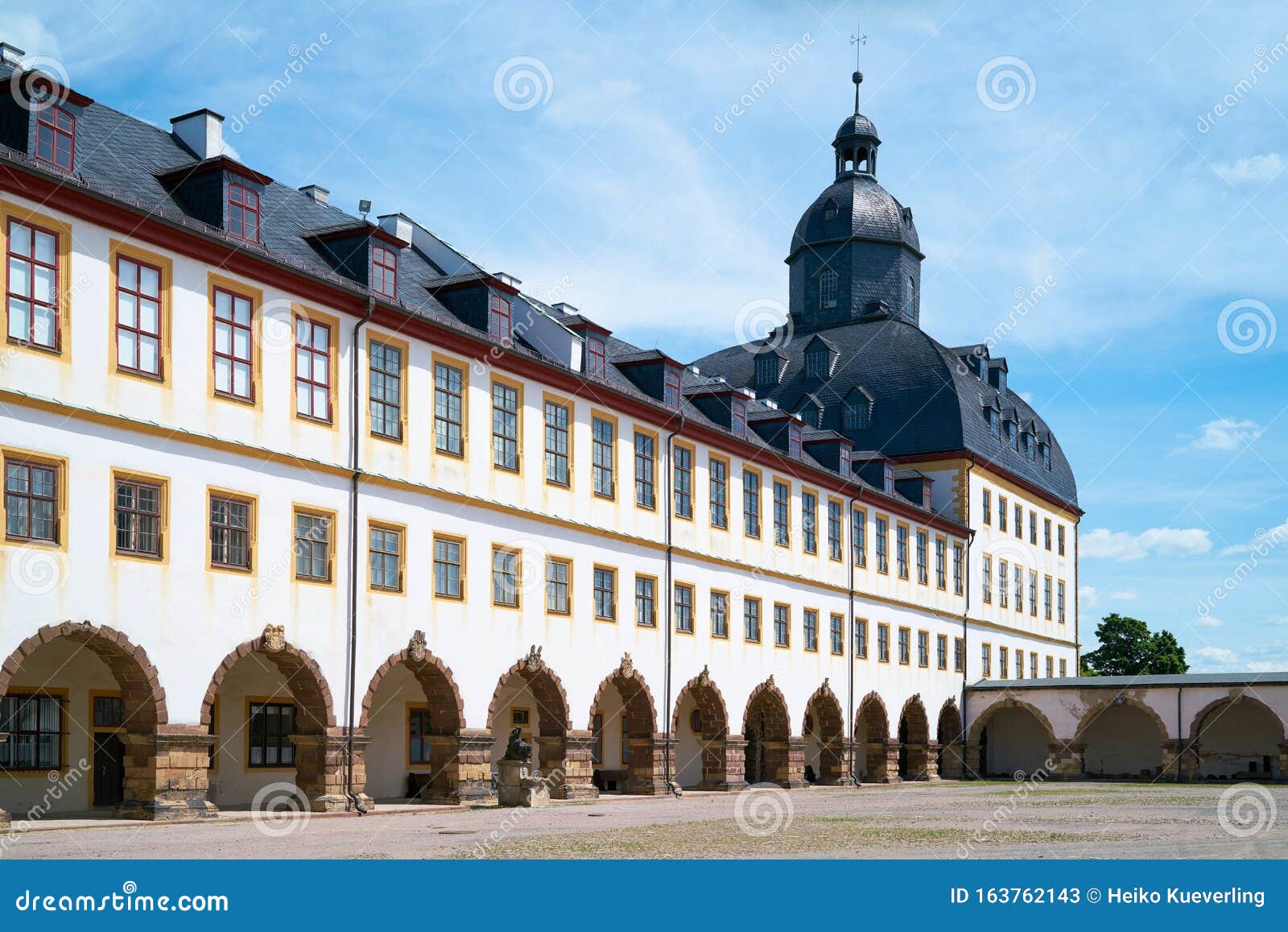 Inner Courtyard of Friedenstein Castle in the Old Town of Gotha Stock ...