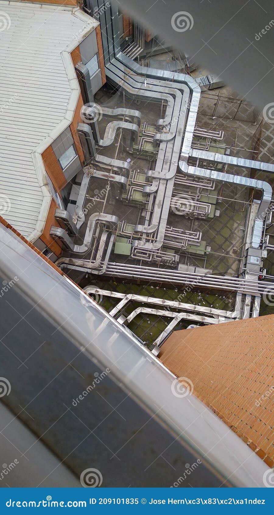 Inner Courtyard Full of Ventilation Ducts Stock Image - Image of indoor ...