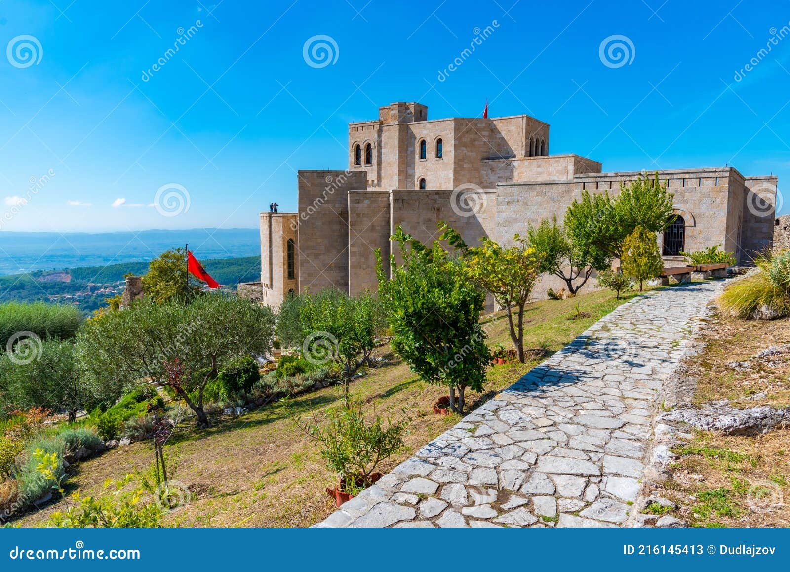 Inner Courtyard of Kruja Castle in Albania Stock Image - Image of ...
