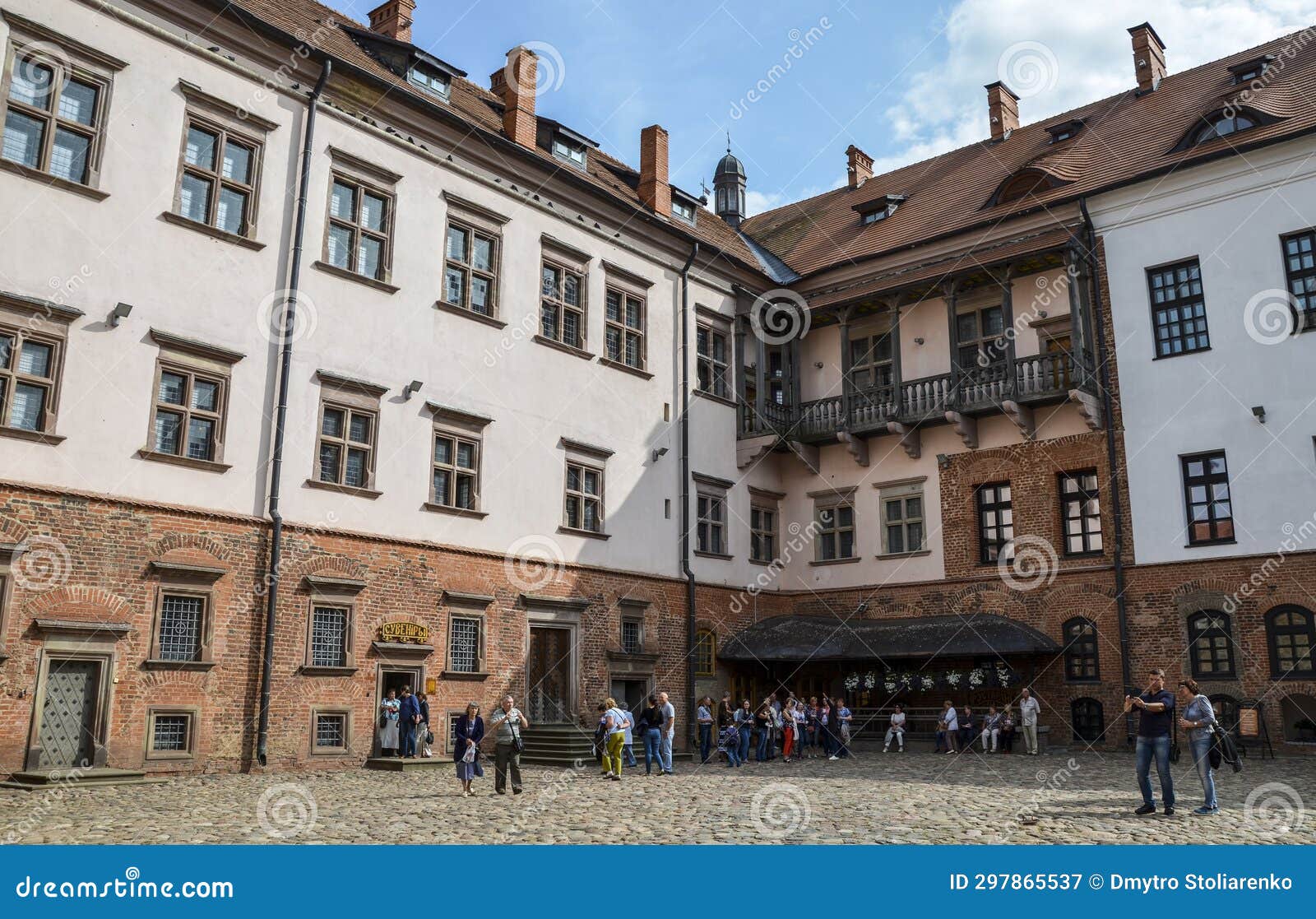 Inner Courtyard of Medieval Castle Complex in Mir, Belarus Editorial ...