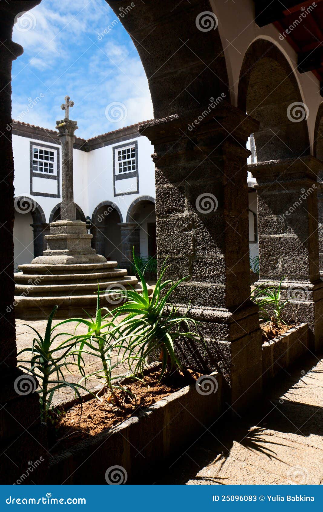 The Inner Courtyard in the Old Monastery Stock Image - Image of ...