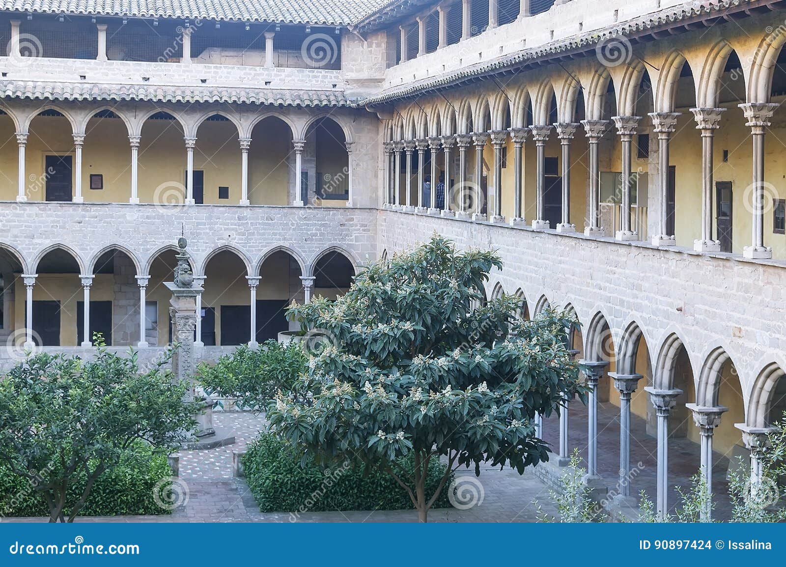 Inner Courtyard of Old Monastery in Barcelona Stock Photo - Image of ...