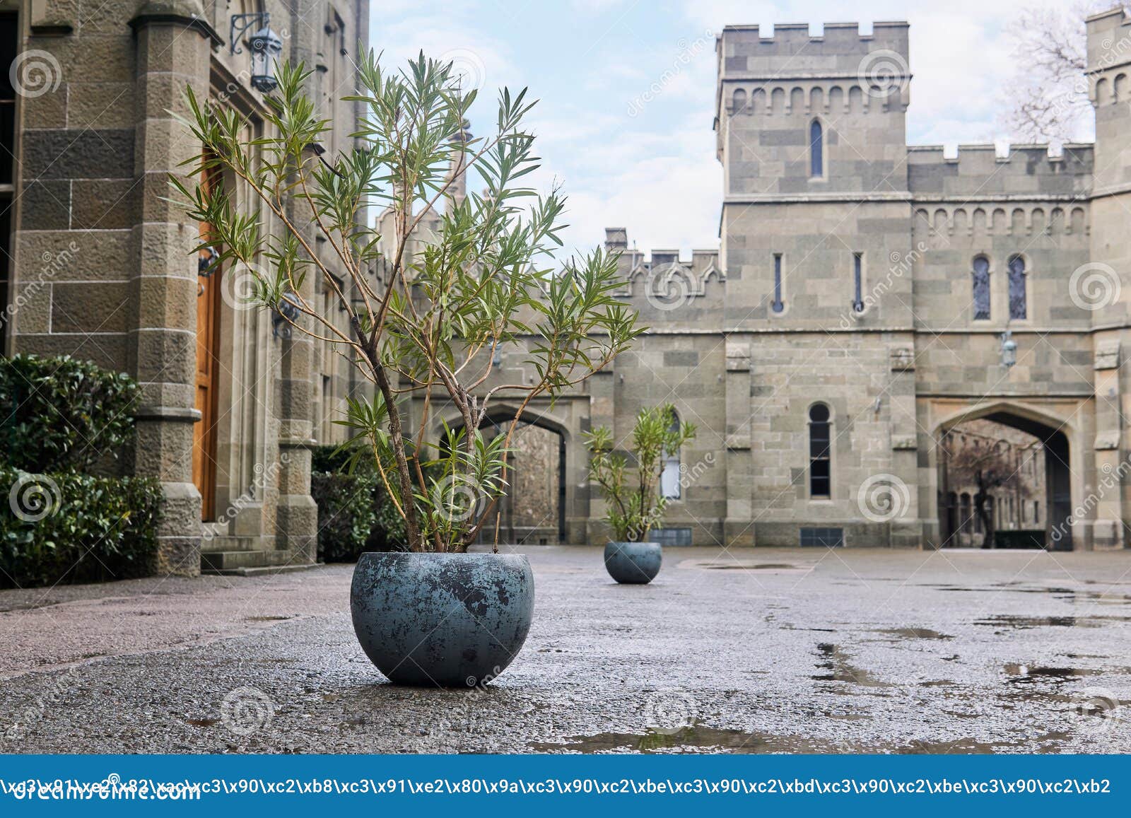 Inner Courtyard of a Palace Stylized As a Medieval Castle Stock Photo ...