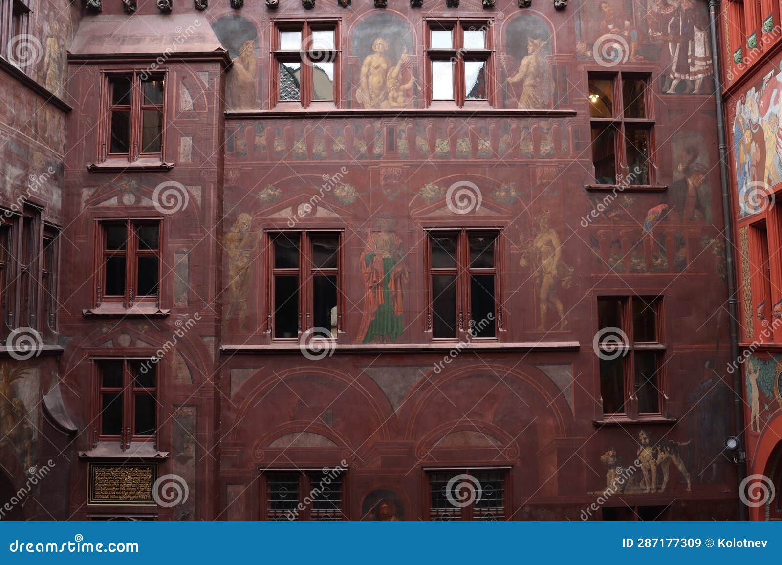 The Inner Courtyard of the Red Building, Completely Painted with ...