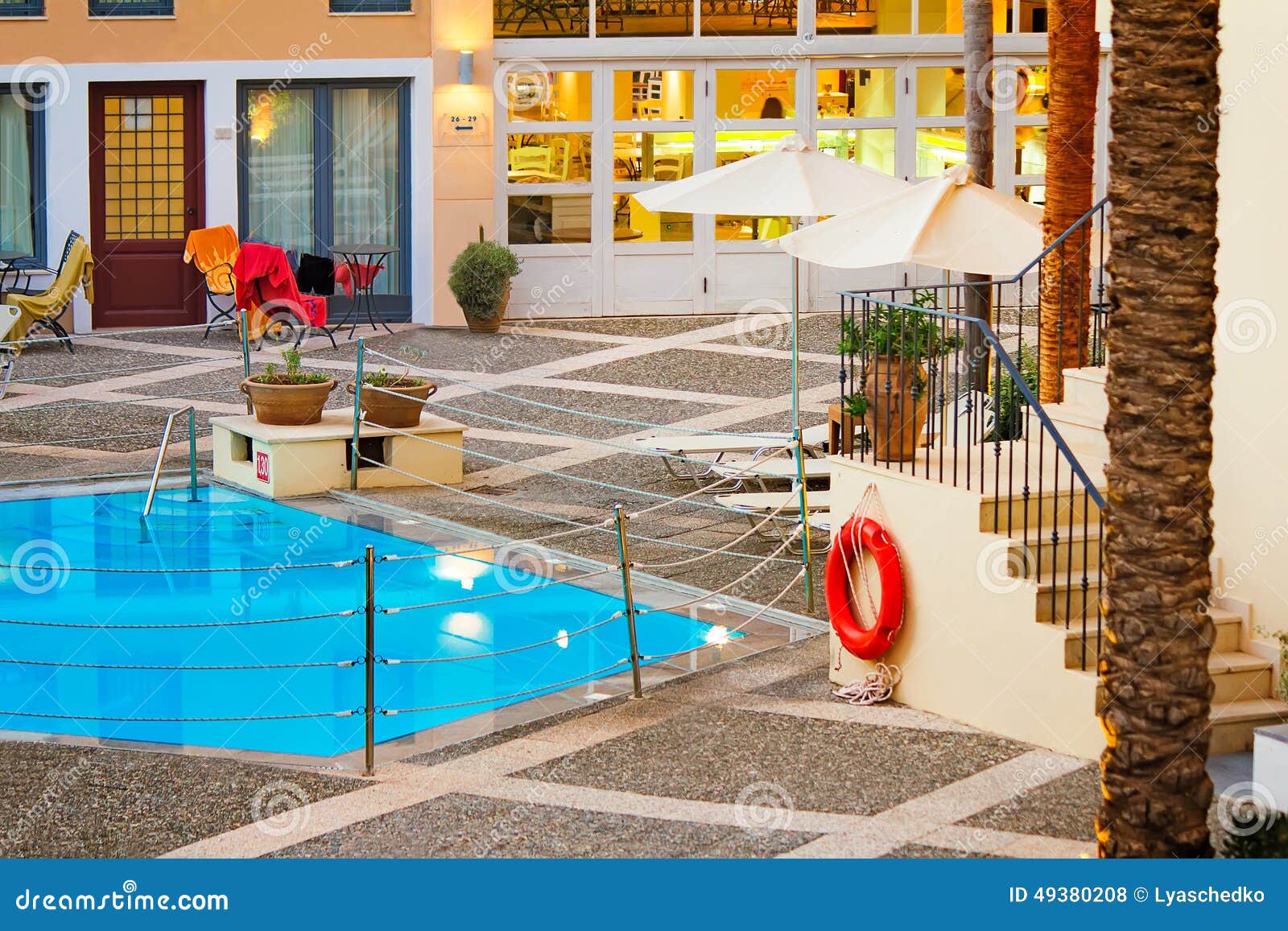 Inner Courtyard with a Small Pool at the Resort. Editorial Stock Photo ...