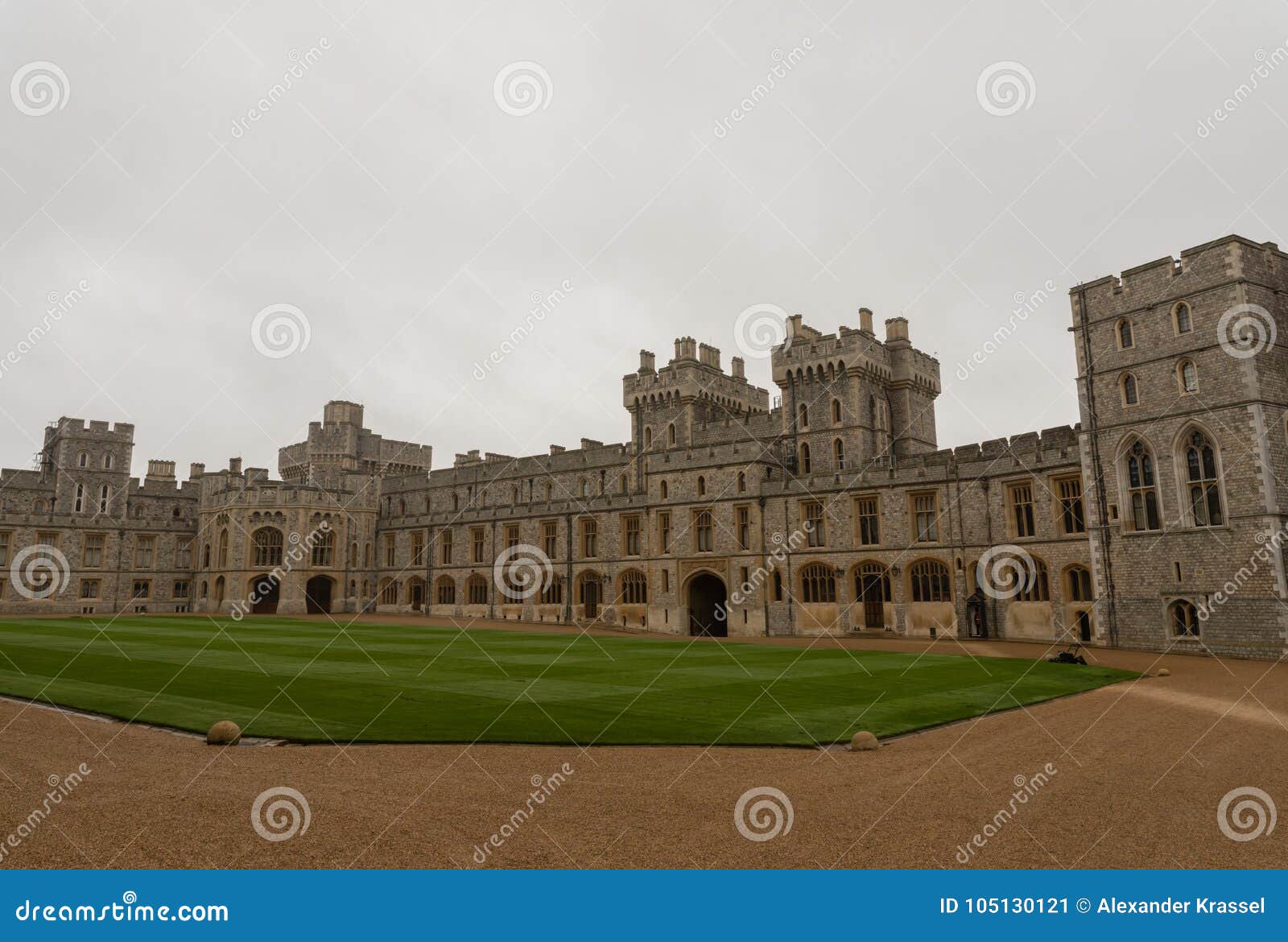 Inner Courtyard of Windsor Castle on Late October Stock Image - Image ...