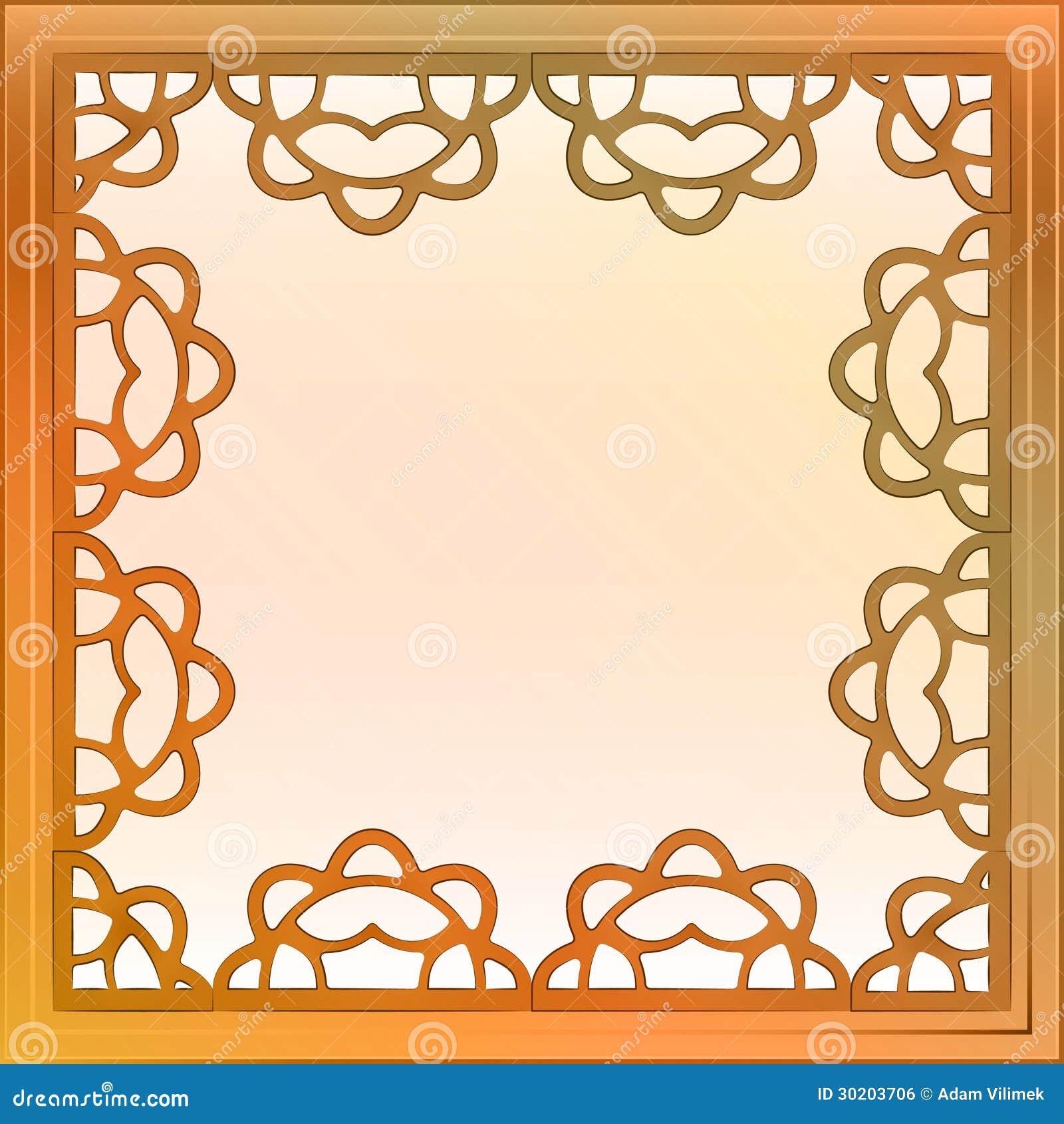 Inner Decorated Baroque Bronze Square Frame Vector Stock Vector ...