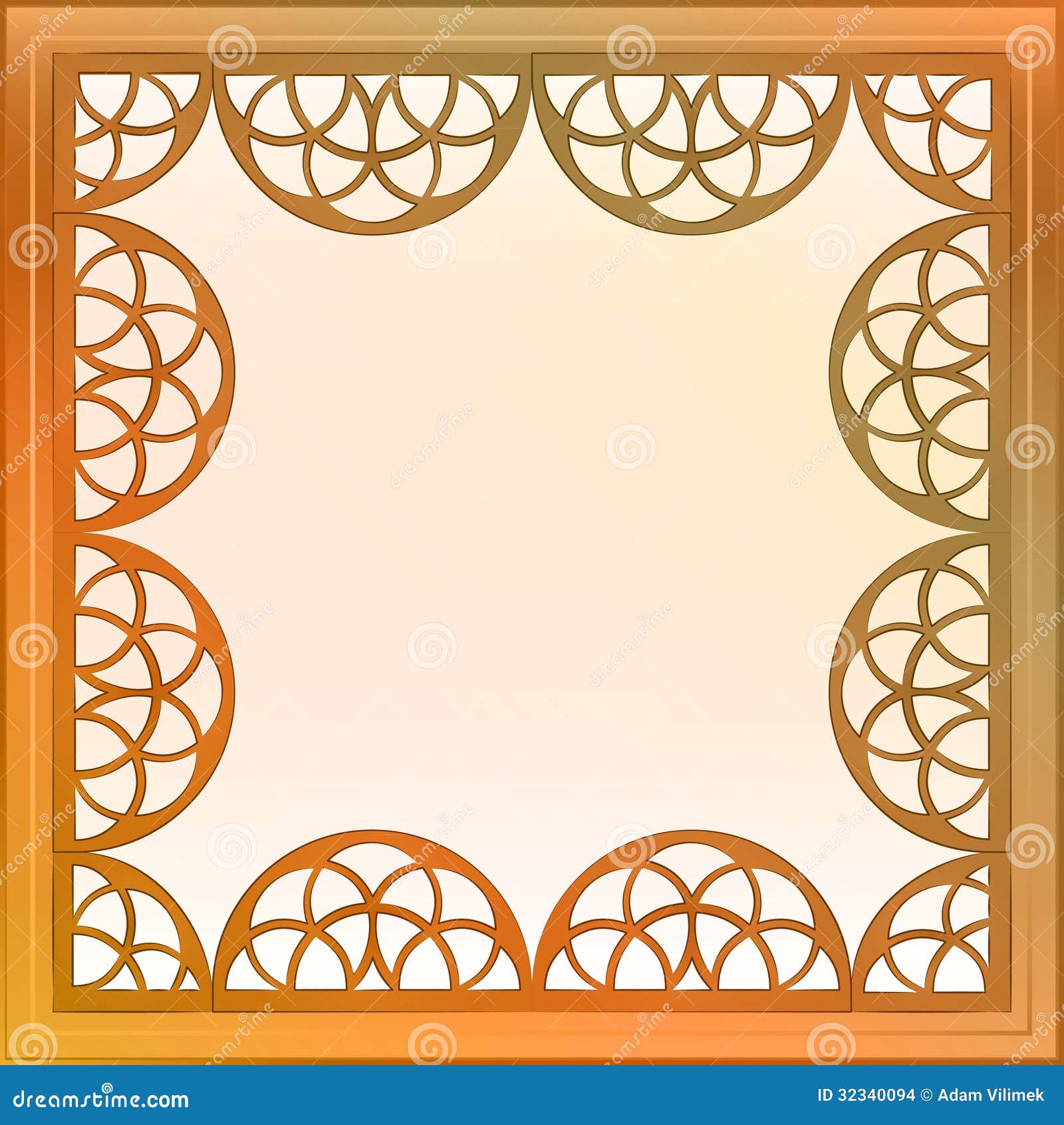 Inner Decorated Vector Baroque Bronze Square Frame Stock Vector ...