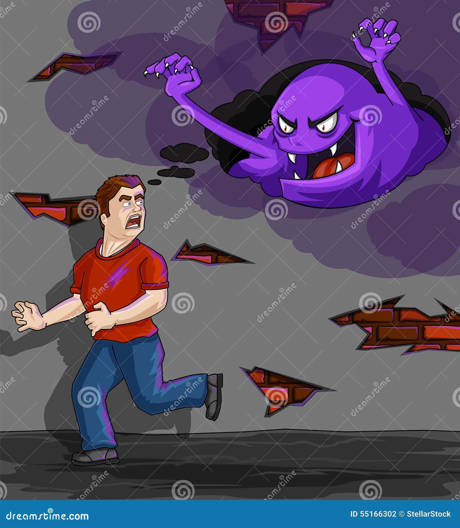 Inner Demons stock vector. Illustration of demon, conspiracy - 55166302