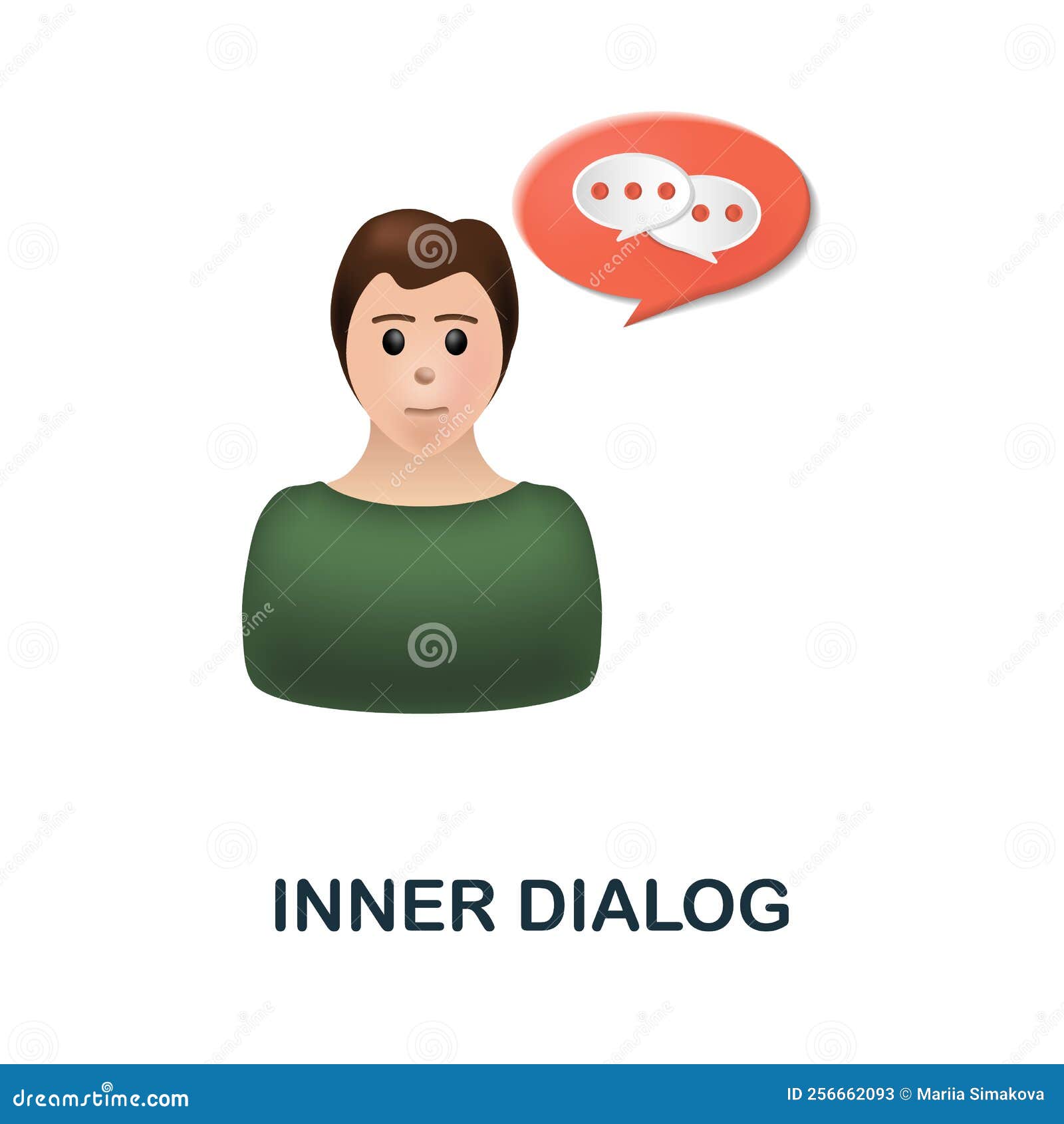Inner Dialog Icon. 3d Illustration from Cognitive Skills Collection ...