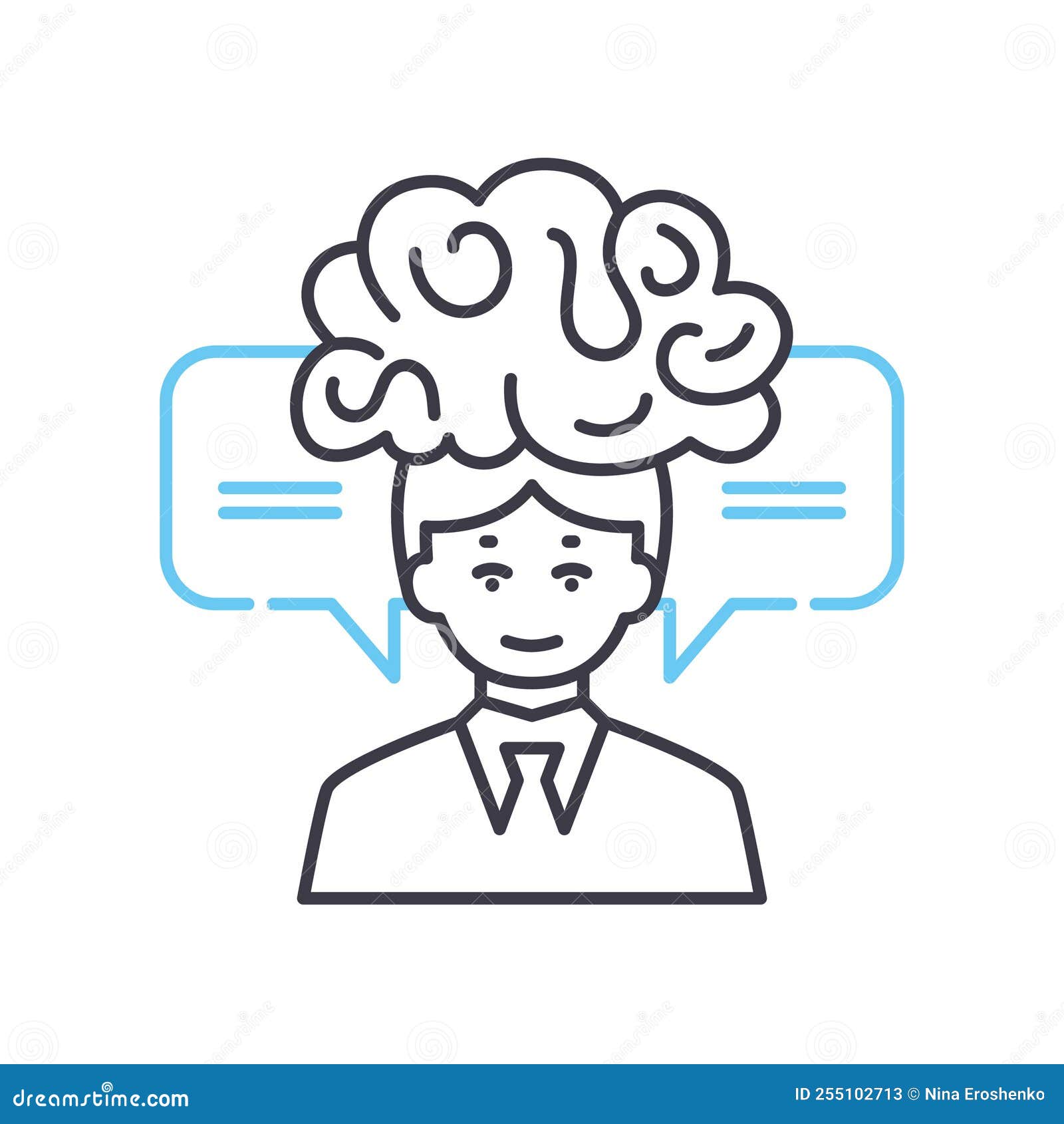 Inner Dialog Line Icon, Outline Symbol, Vector Illustration, Concept ...